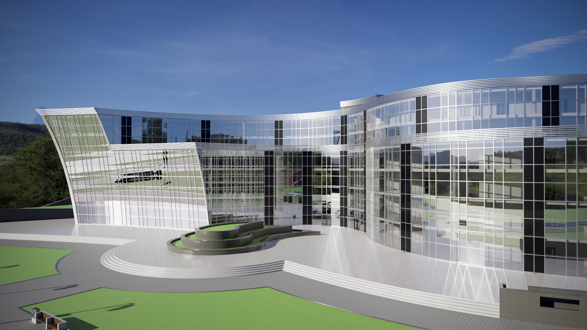 Wavy Office Buidling 3D Model - TurboSquid 1730833