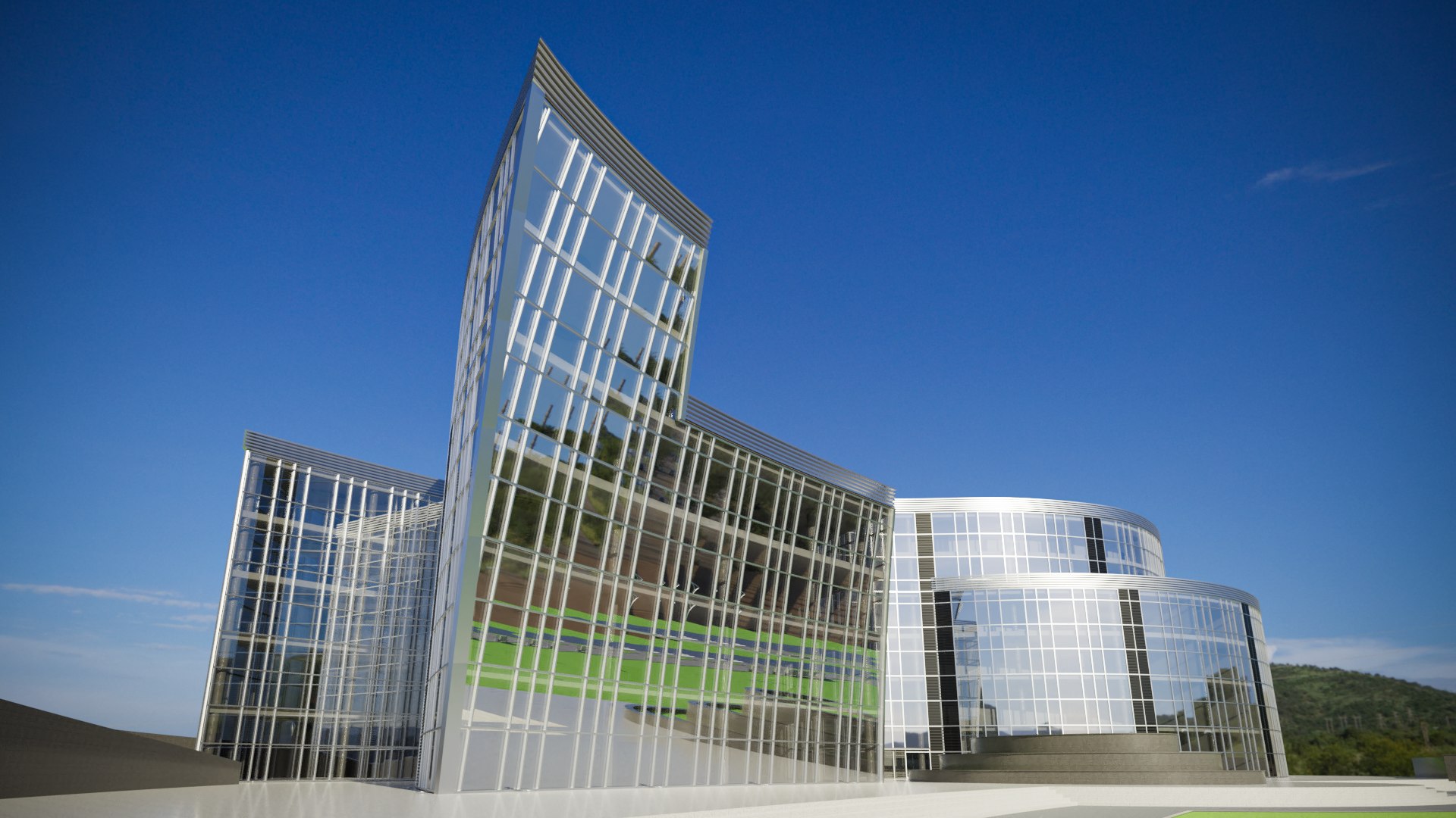 Wavy Office Buidling 3D Model - TurboSquid 1730833