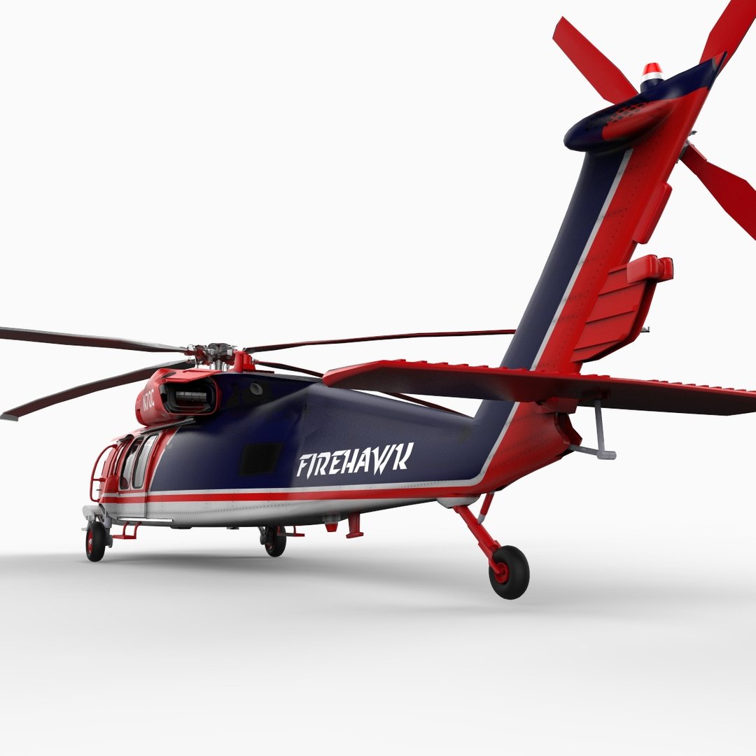 Pre-rigged S-70a Firehawk Helicopter 3d Model
