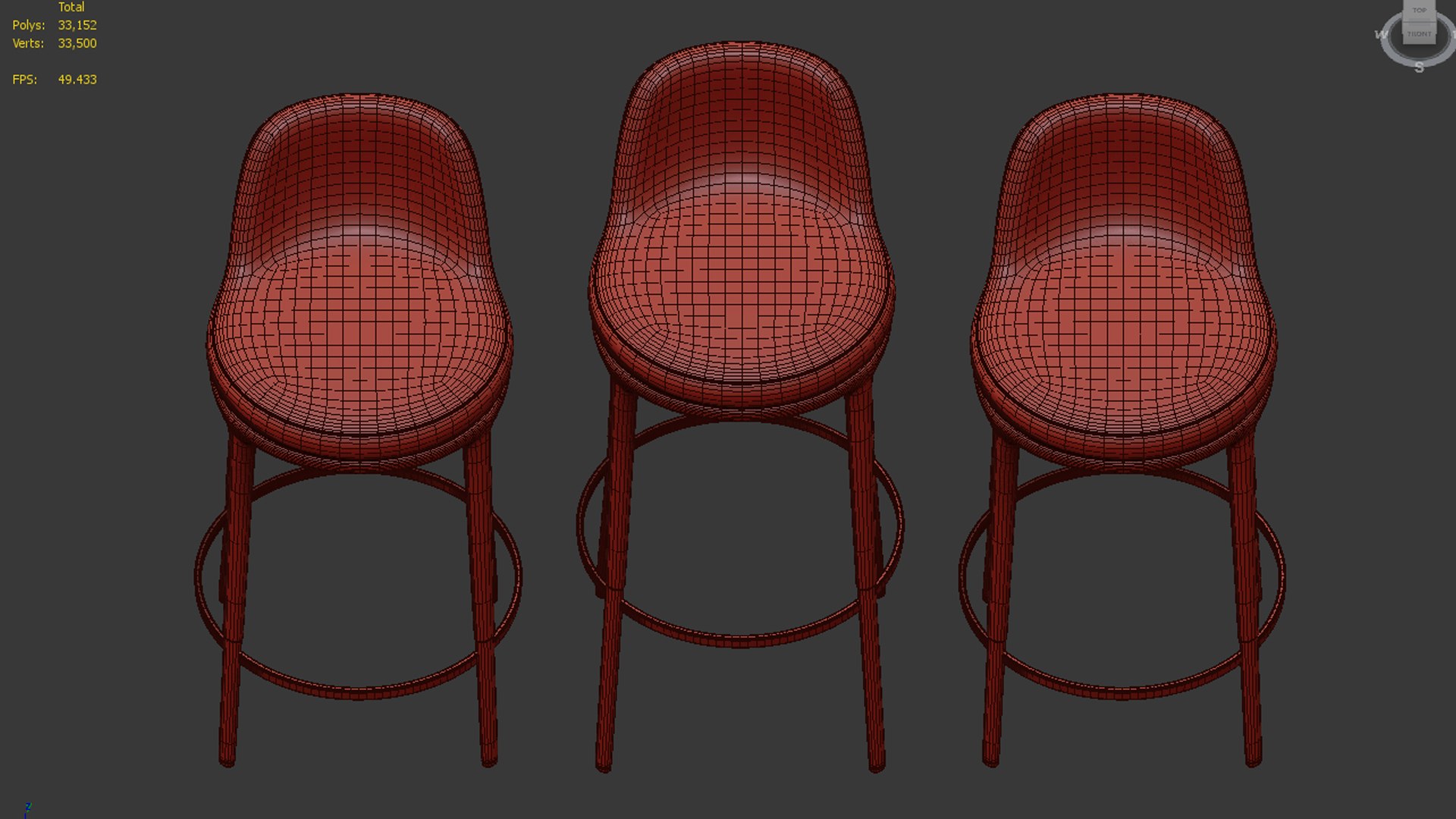 3D Caratos High By Maxalto Stool Model - TurboSquid 1880538