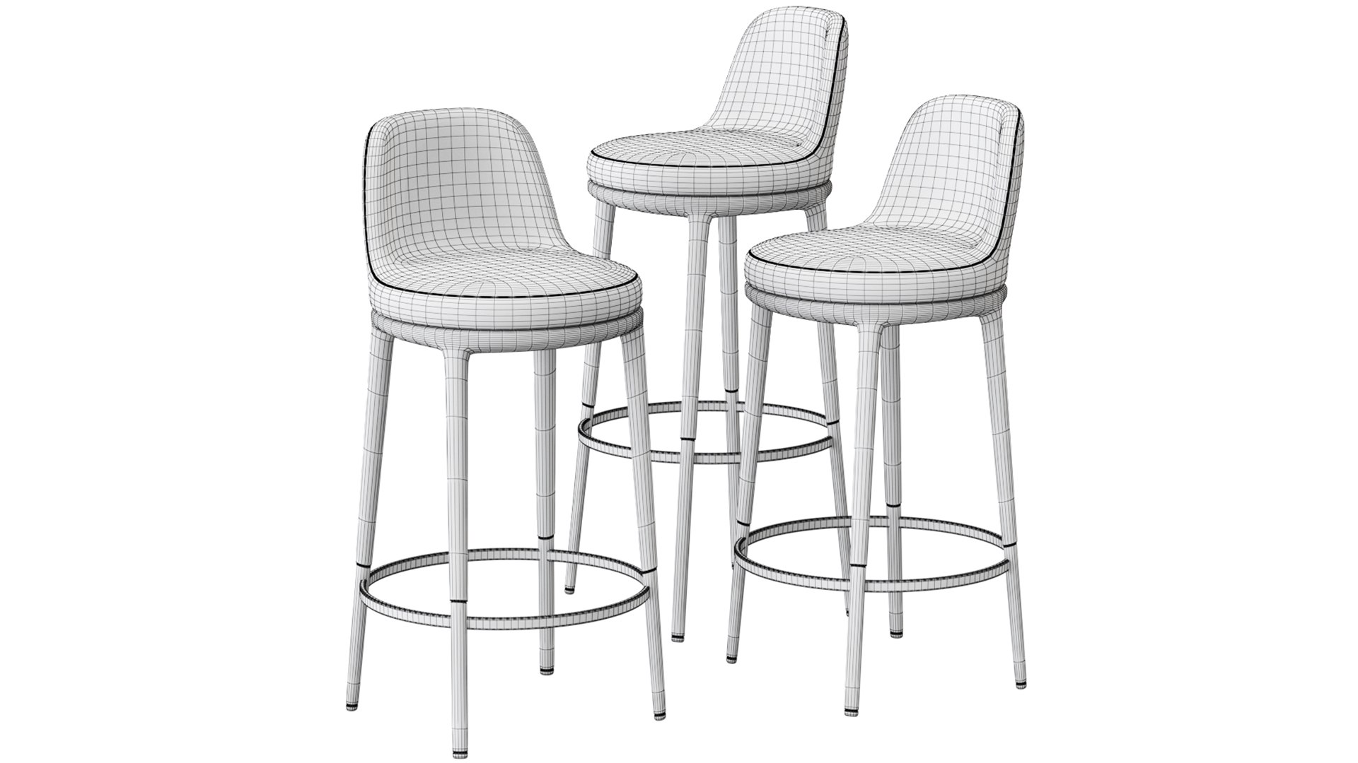 3D Caratos High By Maxalto Stool Model - TurboSquid 1880538