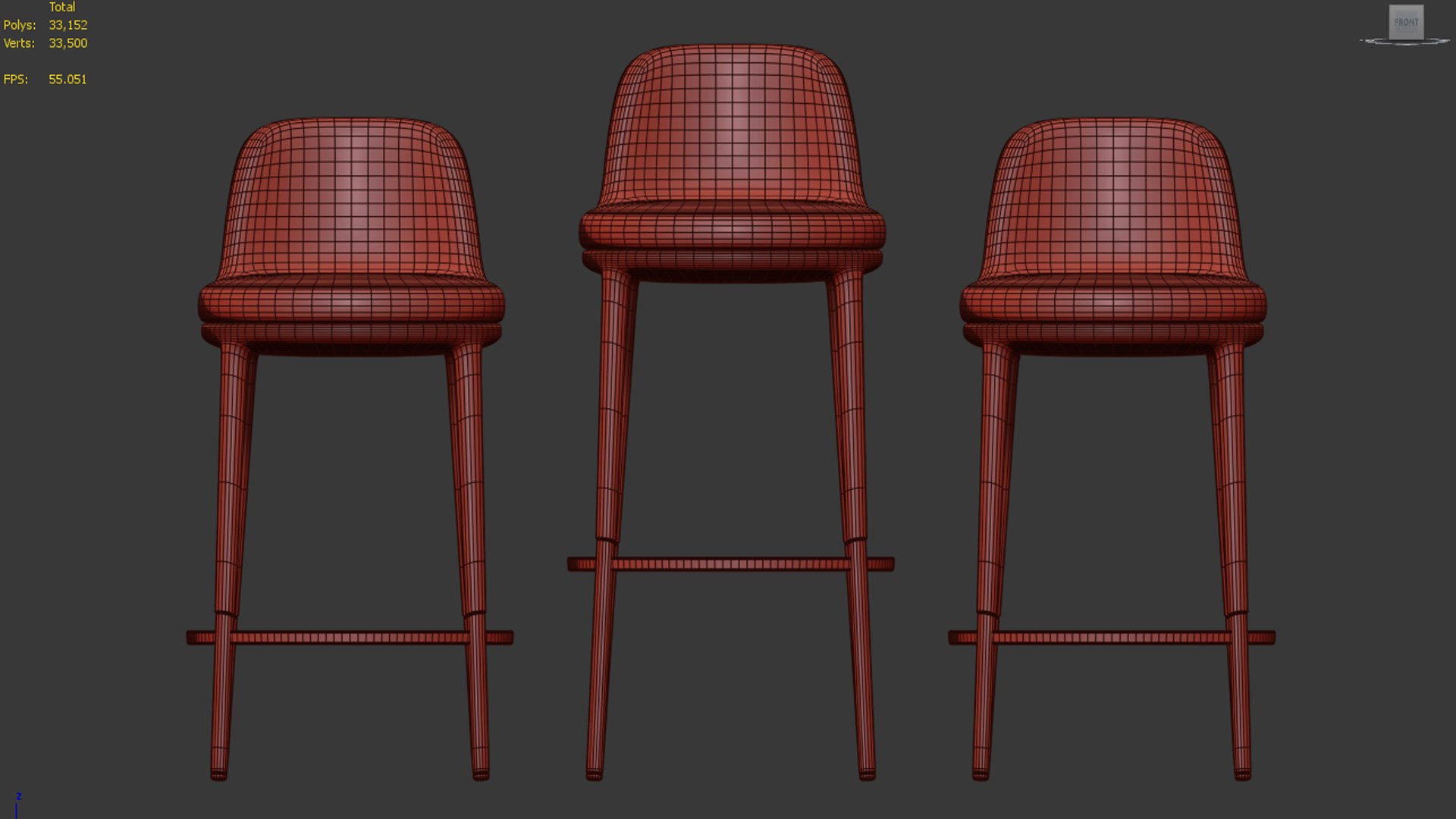 3D Caratos High By Maxalto Stool Model - TurboSquid 1880538