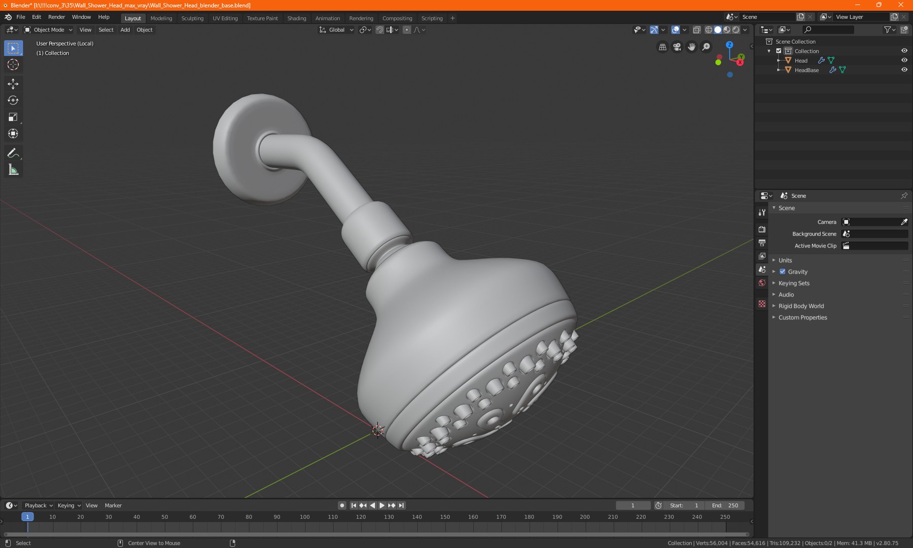 Wall Shower Head 3D Model - TurboSquid 2037560