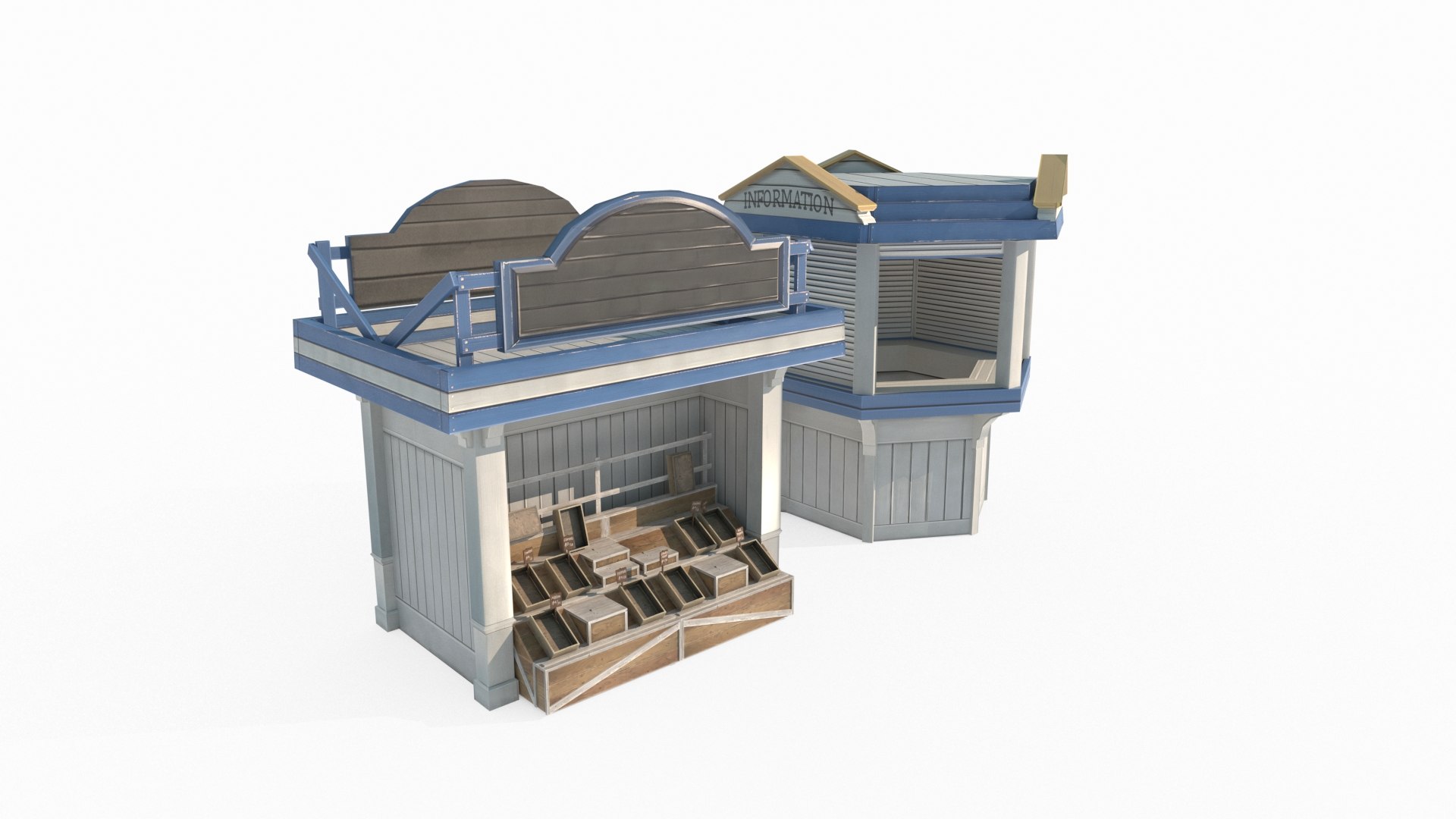 Modern Architecture Roadside Shop Model - TurboSquid 2294731