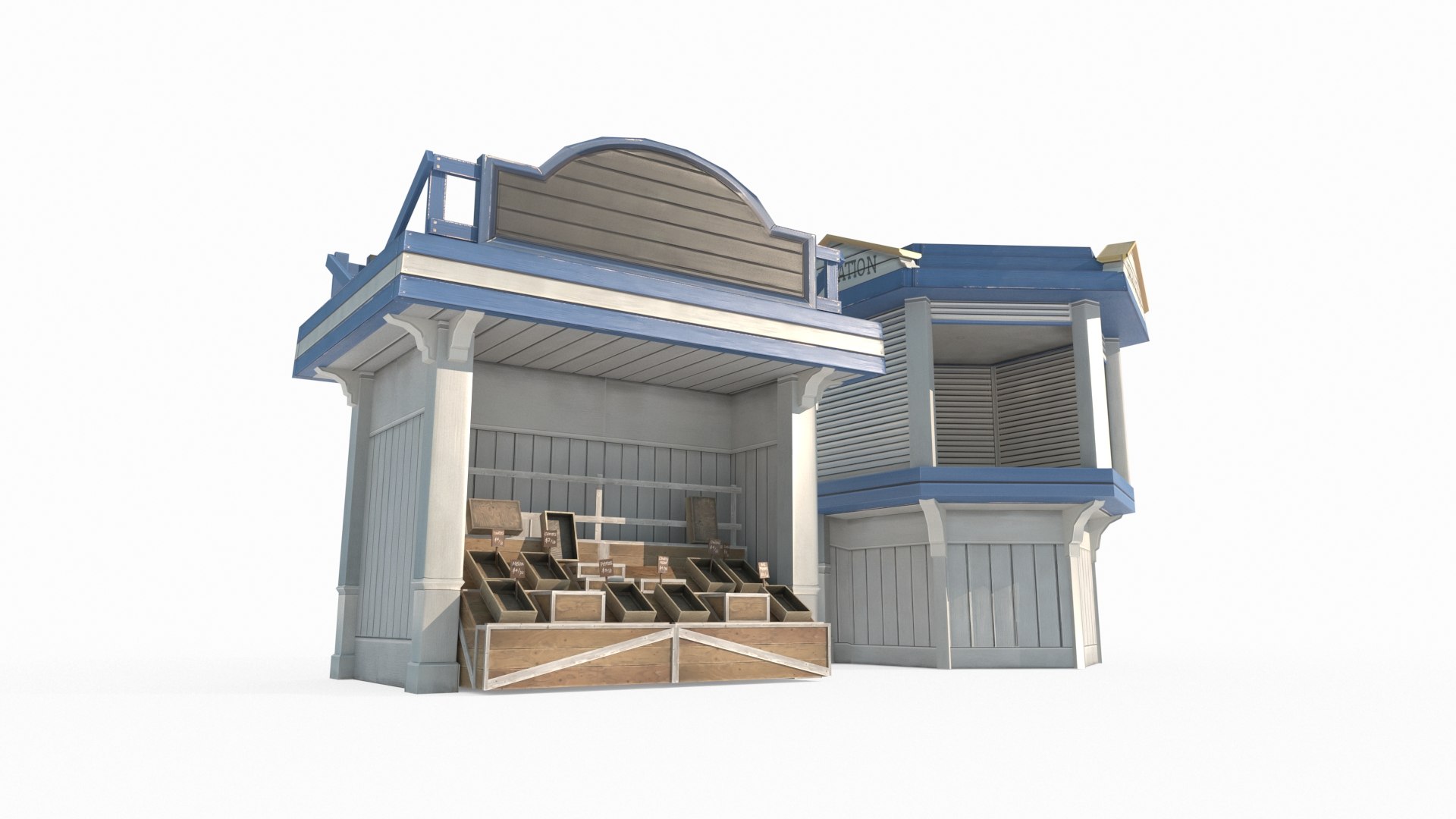 Modern Architecture Roadside Shop Model - TurboSquid 2294731