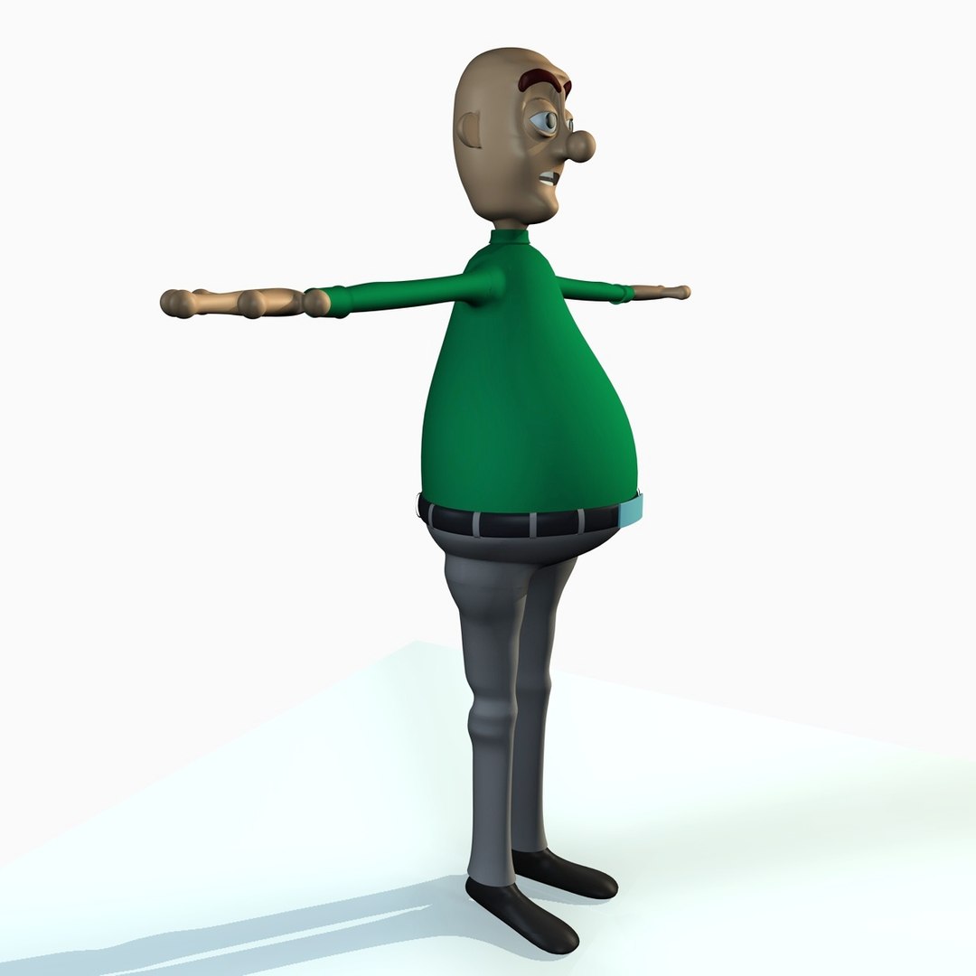 3d model richard cartoon character