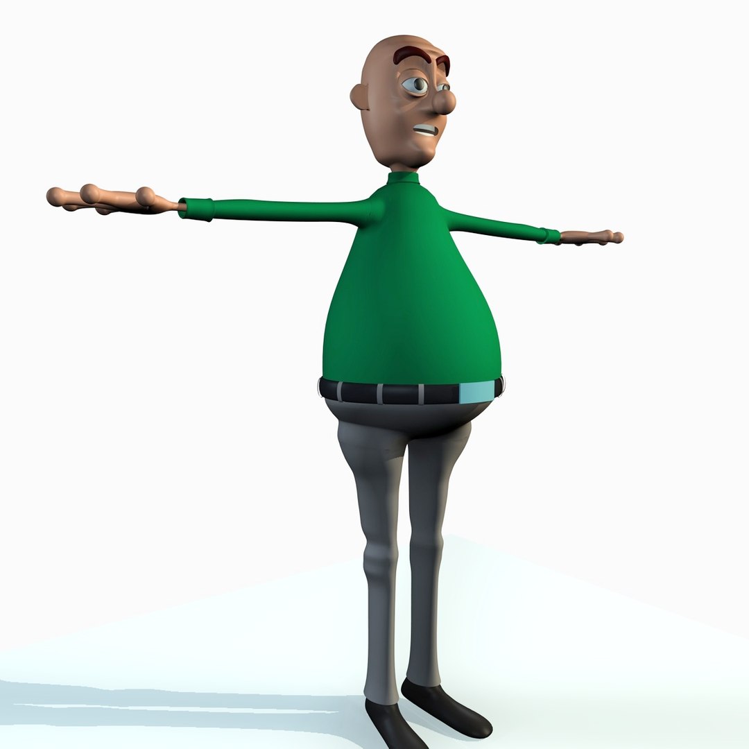 3d model richard cartoon character