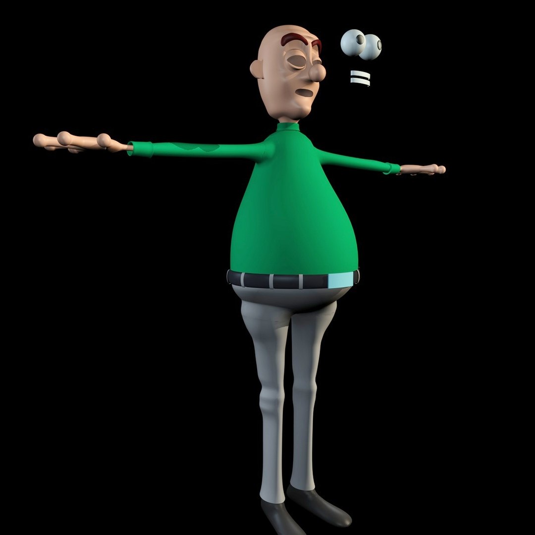 3d model richard cartoon character