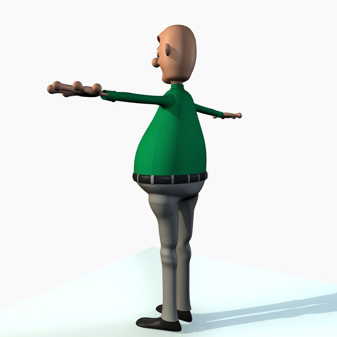 3d model richard cartoon character