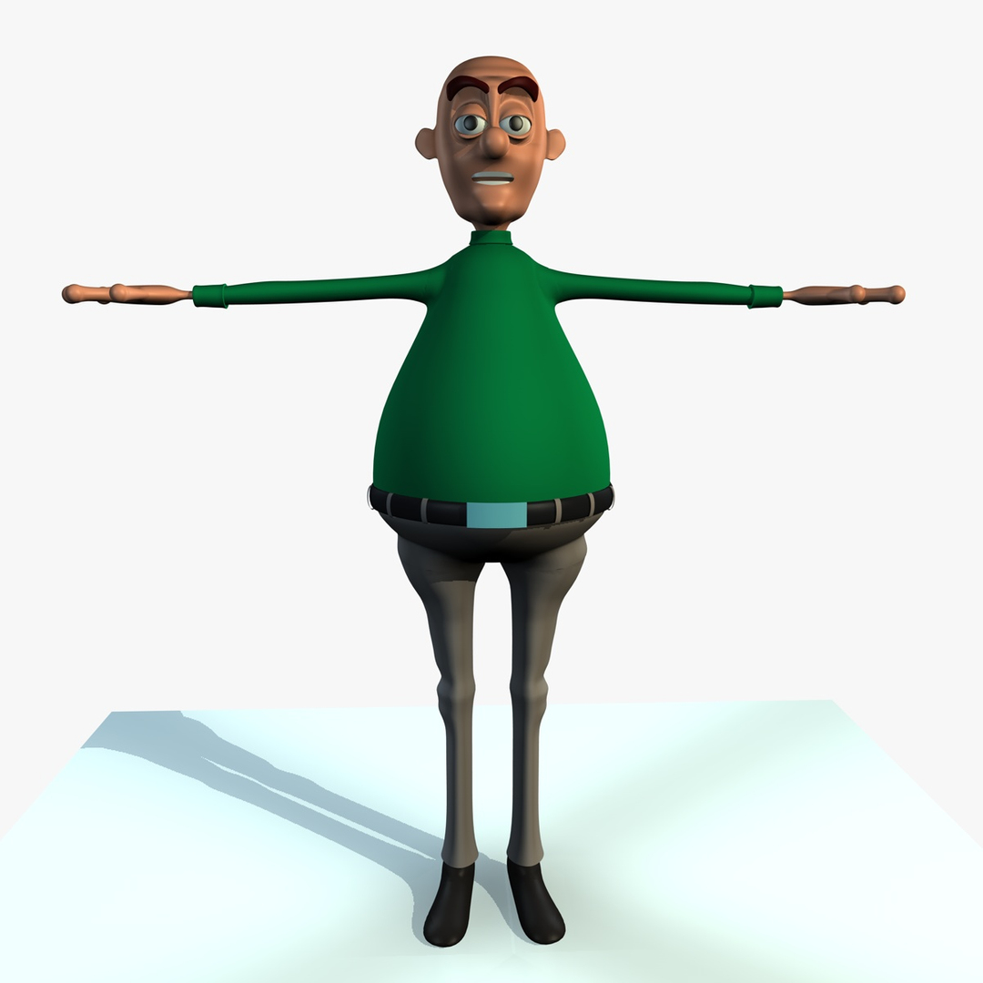 3d model richard cartoon character