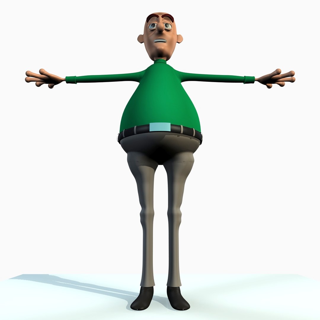 3d model richard cartoon character
