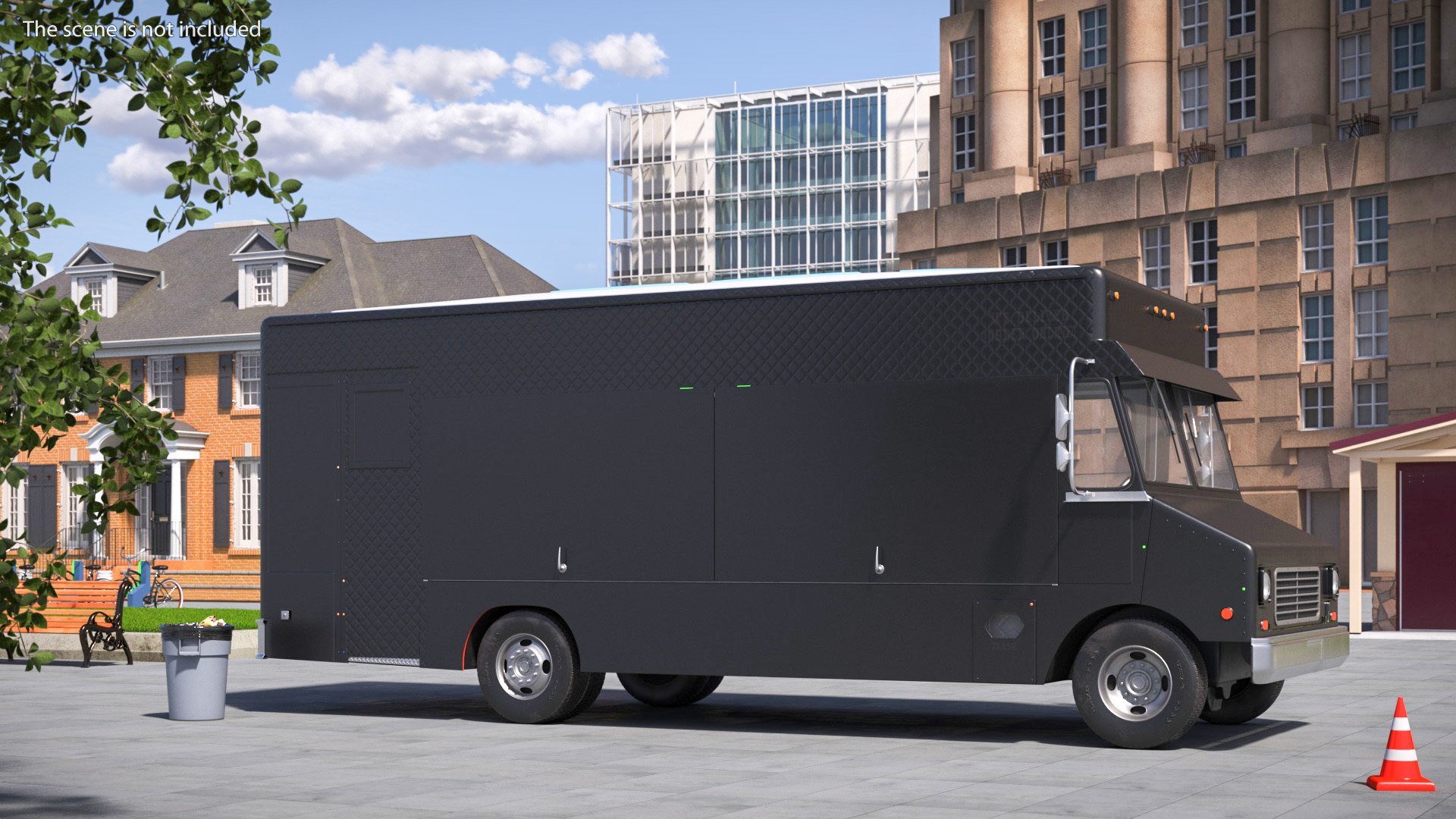 3D Fast Food Delivery Vehicle Black Simplified Model - TurboSquid 2414342