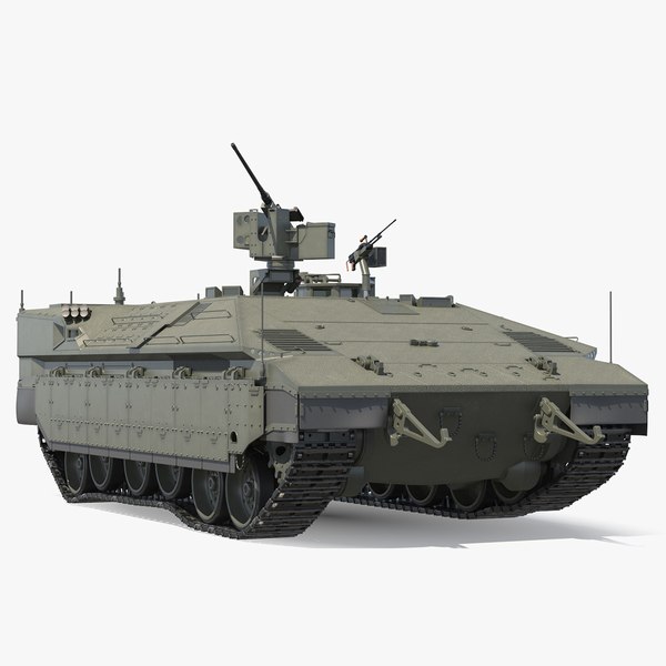 3D модель Израильский бронетранспортер Namer с установленным пулеметным ...