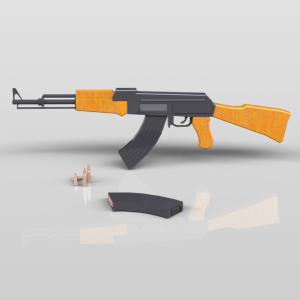 3d model ak-47 assault rifle ak