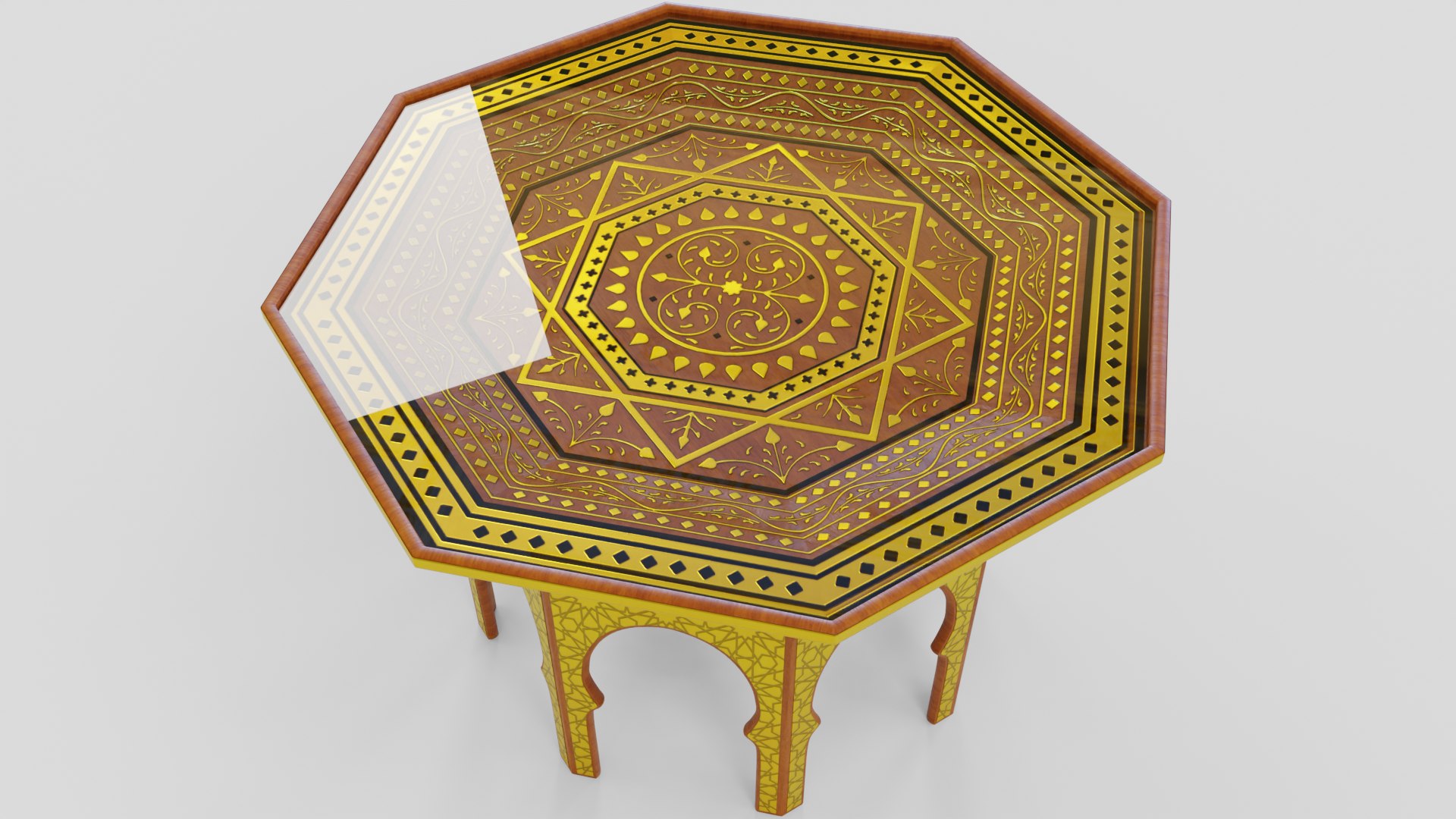 3D Moroccan Traditional Octagonal Table - Reduced Poly Version ...