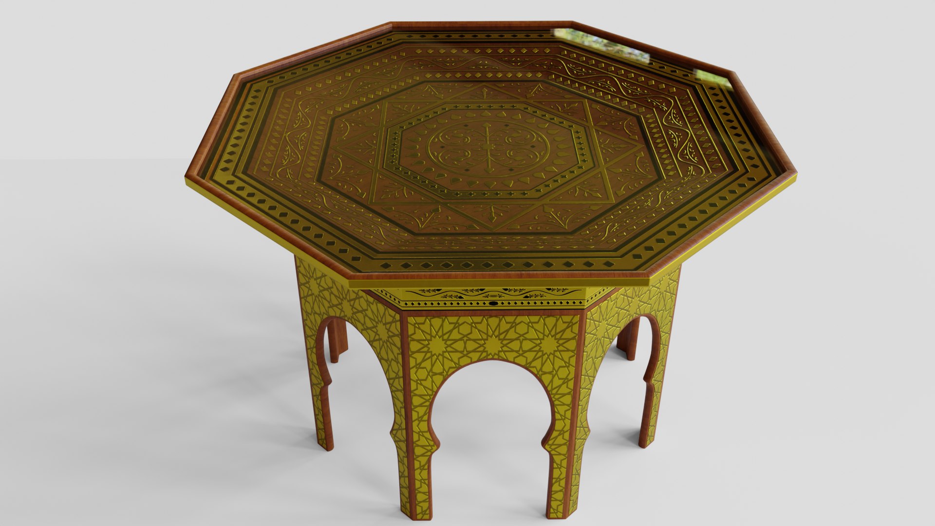 3D Moroccan Traditional Octagonal Table - Reduced Poly Version ...
