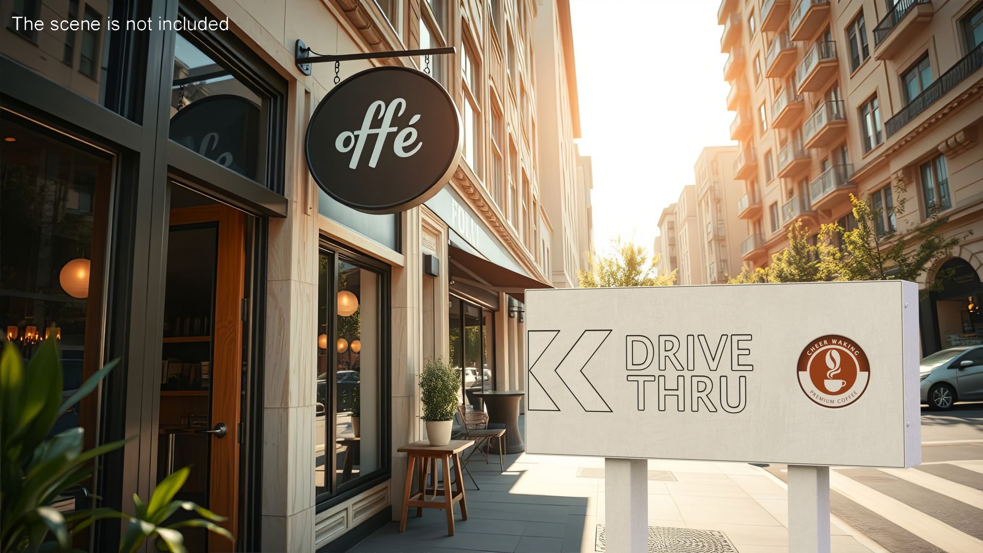 3D Coffee Shop Drive Thru Sign Model - TurboSquid 2274464