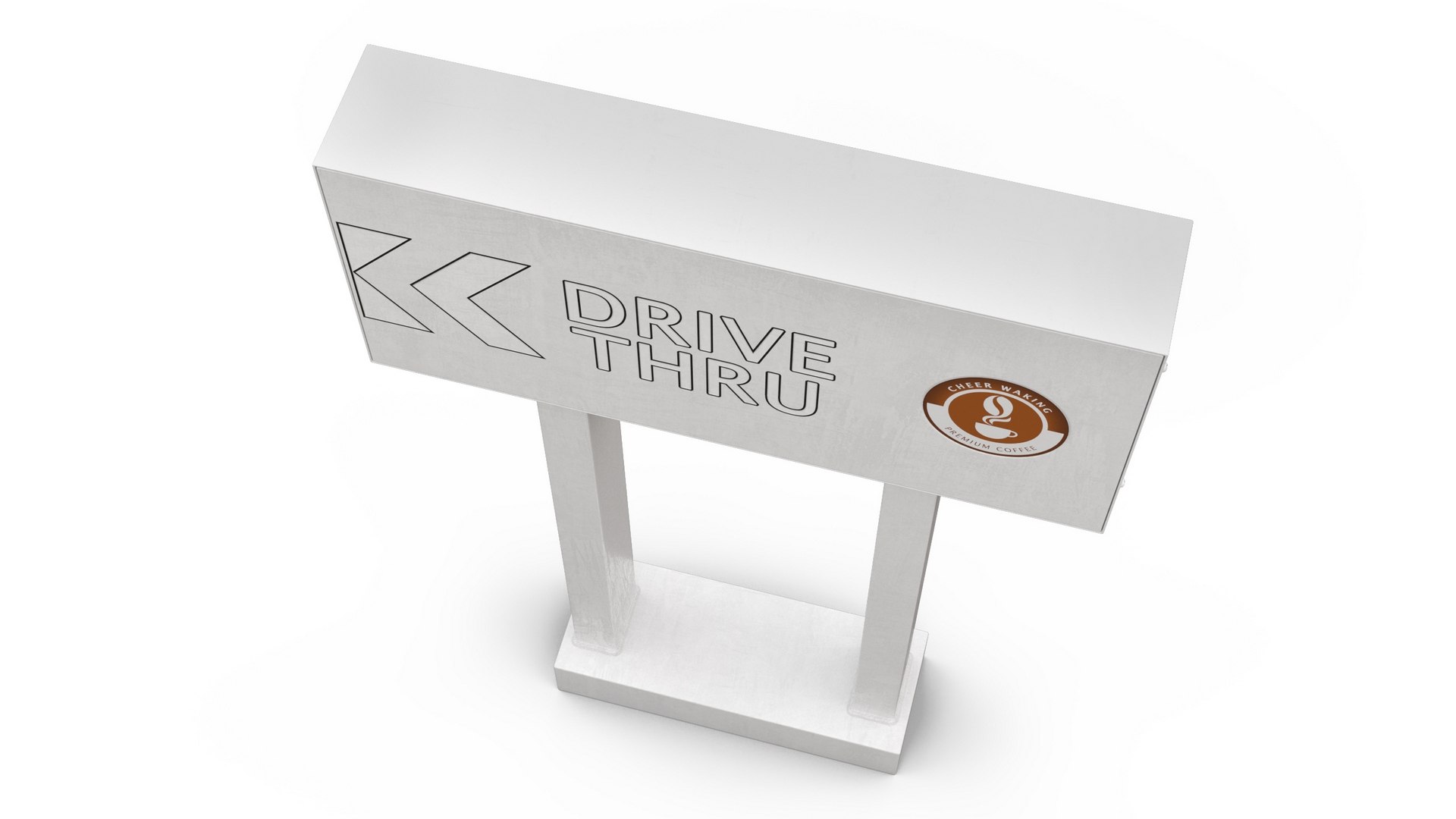 3D Coffee Shop Drive Thru Sign Model - TurboSquid 2274464