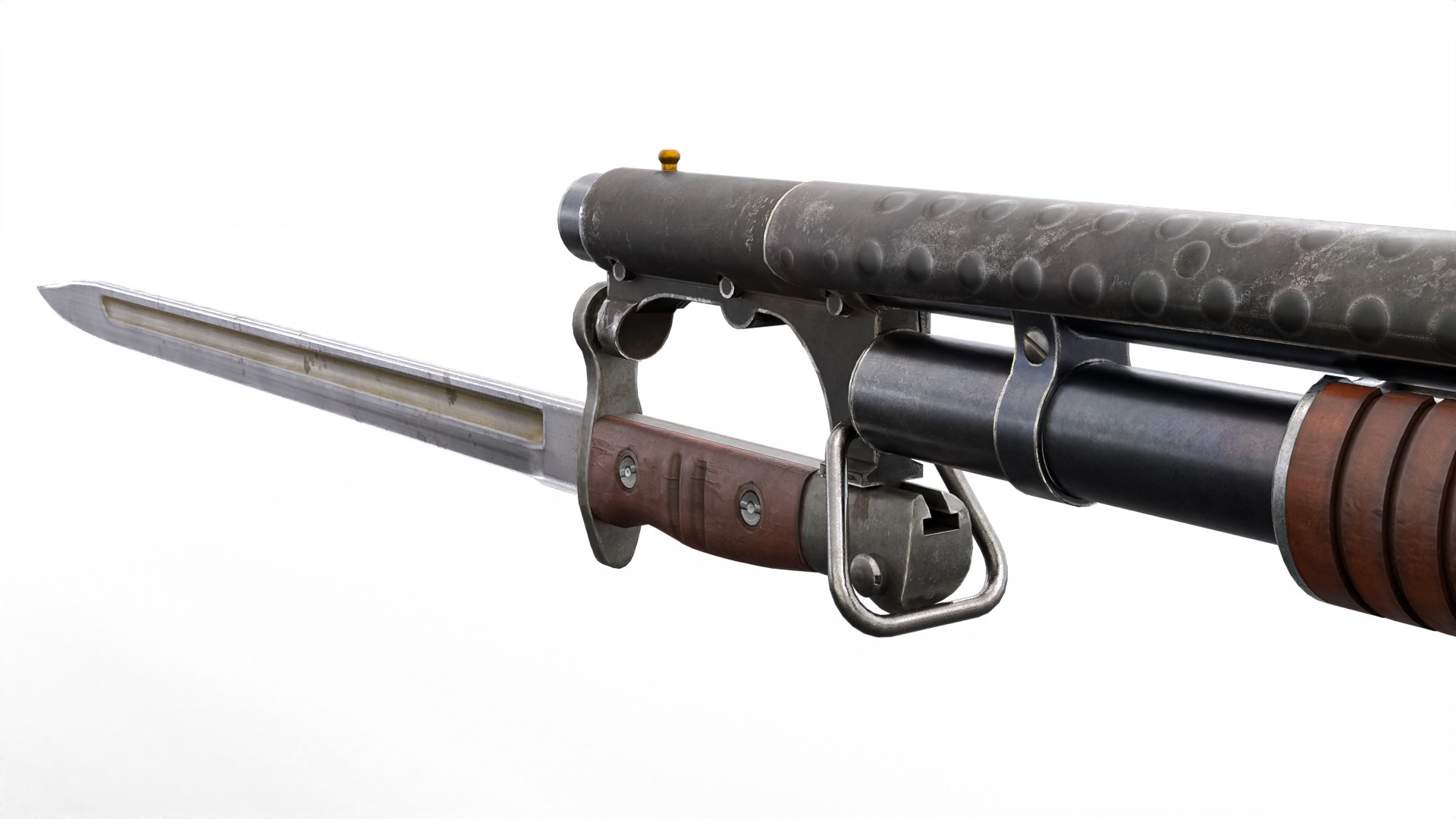 WW1 Trench Shotgun 3D Model Winchester M1897 Style With Bayonet Shells 3D Model - TurboSquid 2416836