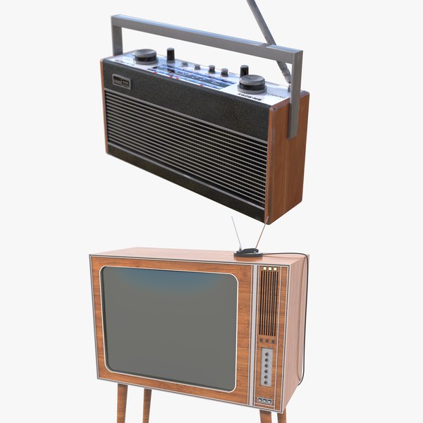 modelo 3d Retro Television and Transistor Radio - TurboSquid 1957109