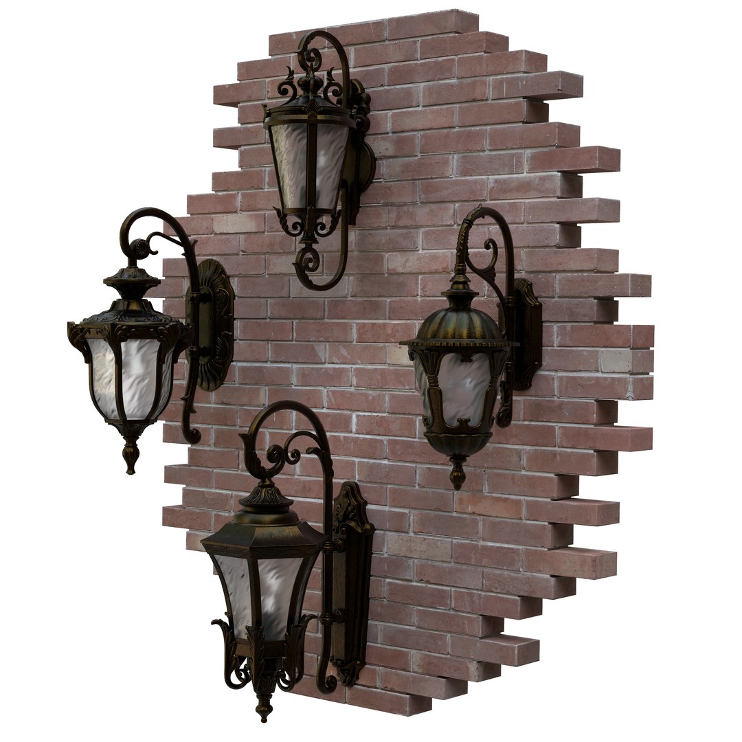 Retro Outdoor Wall Lanterns 3D Model - TurboSquid 2235207
