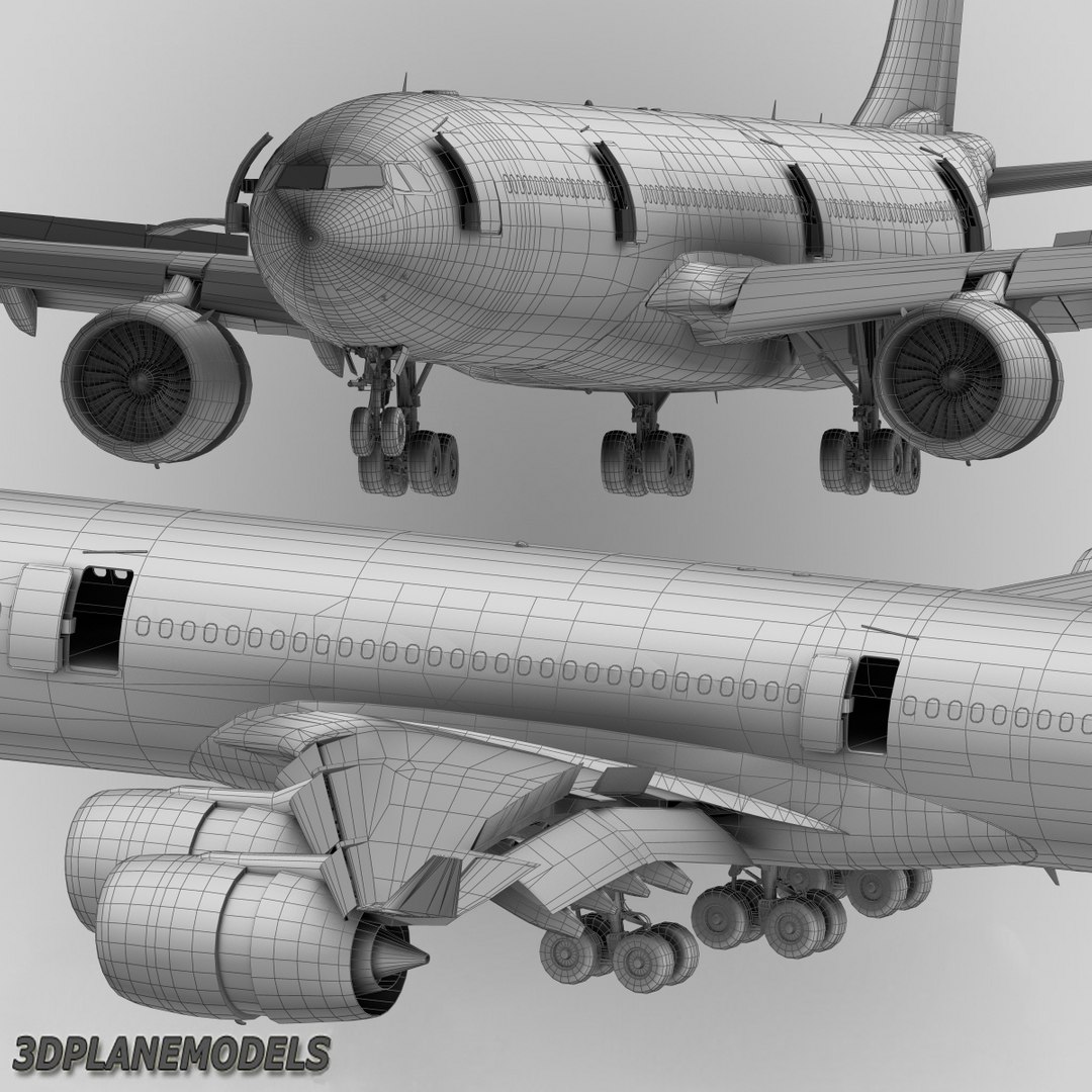 Airbus A340-500 3d Dxf