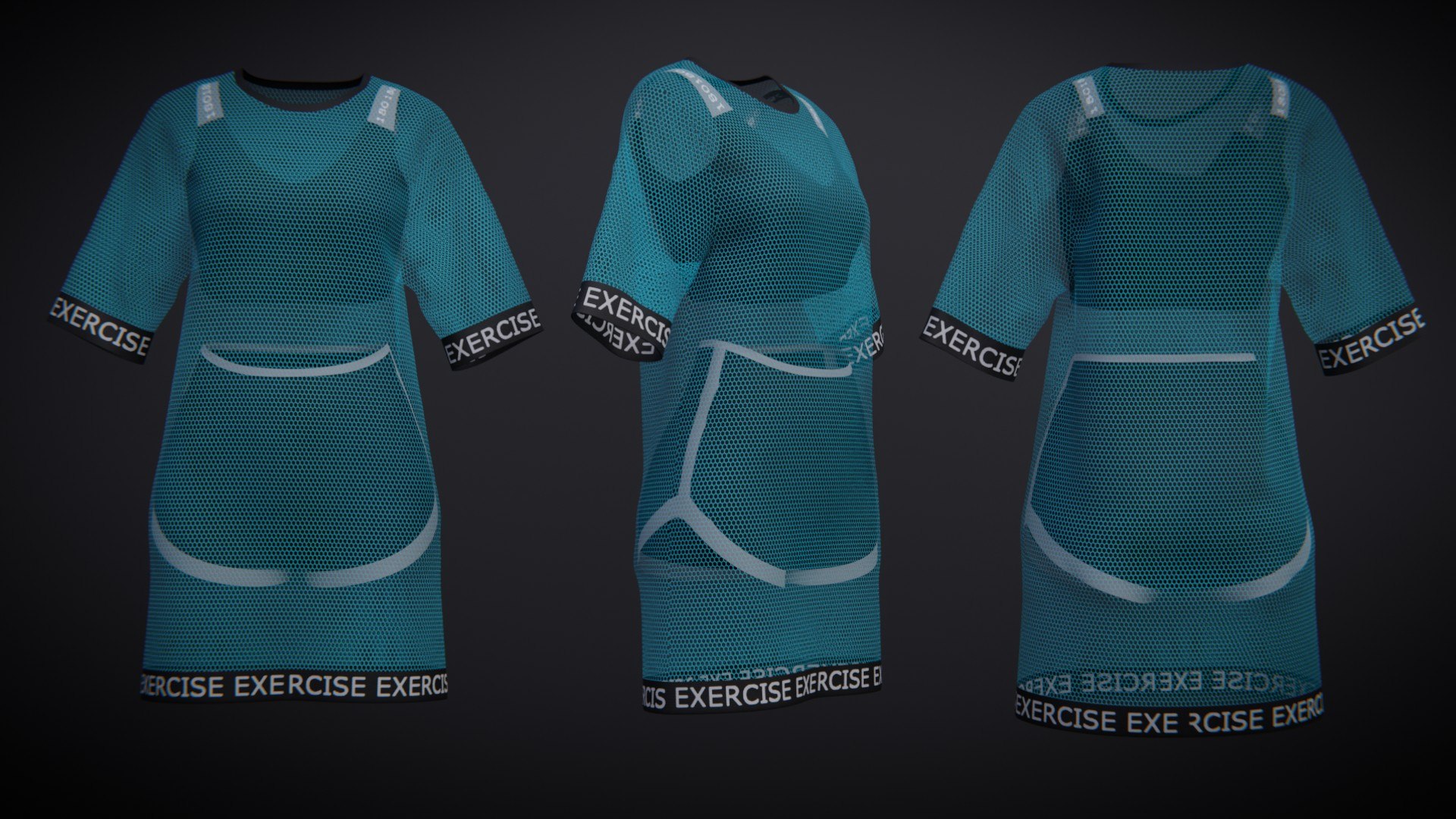 Exercise Fitness Outfit - Sports Bra and Shorts Sports wear 3D model ...
