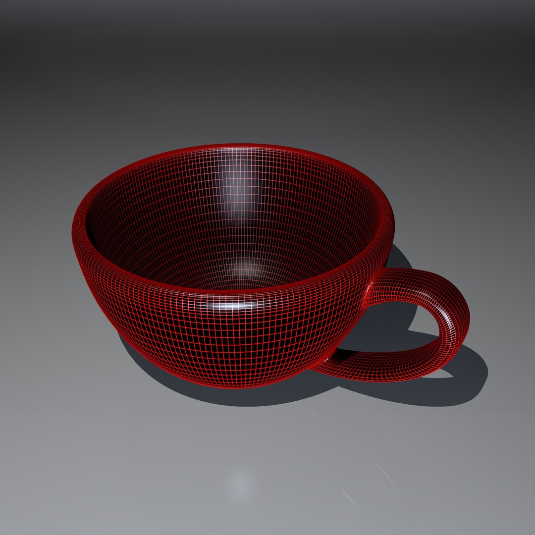 3d tea cups model