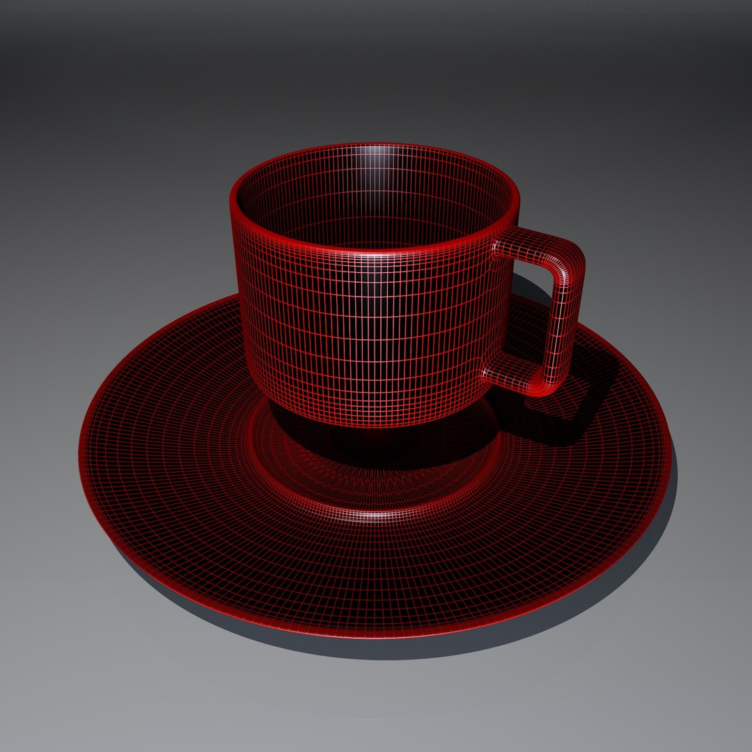 3d tea cups model