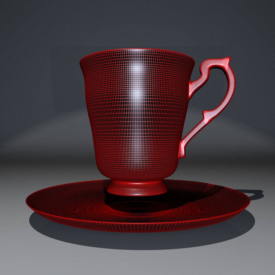 3d tea cups model