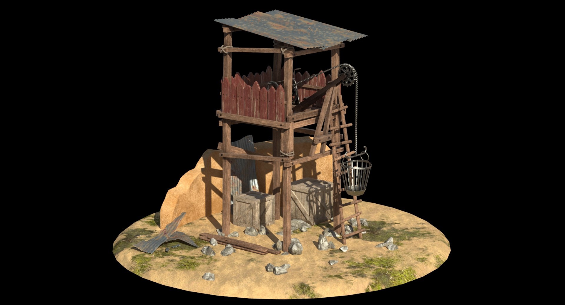 3D model watchtower watch tower - TurboSquid 1195294