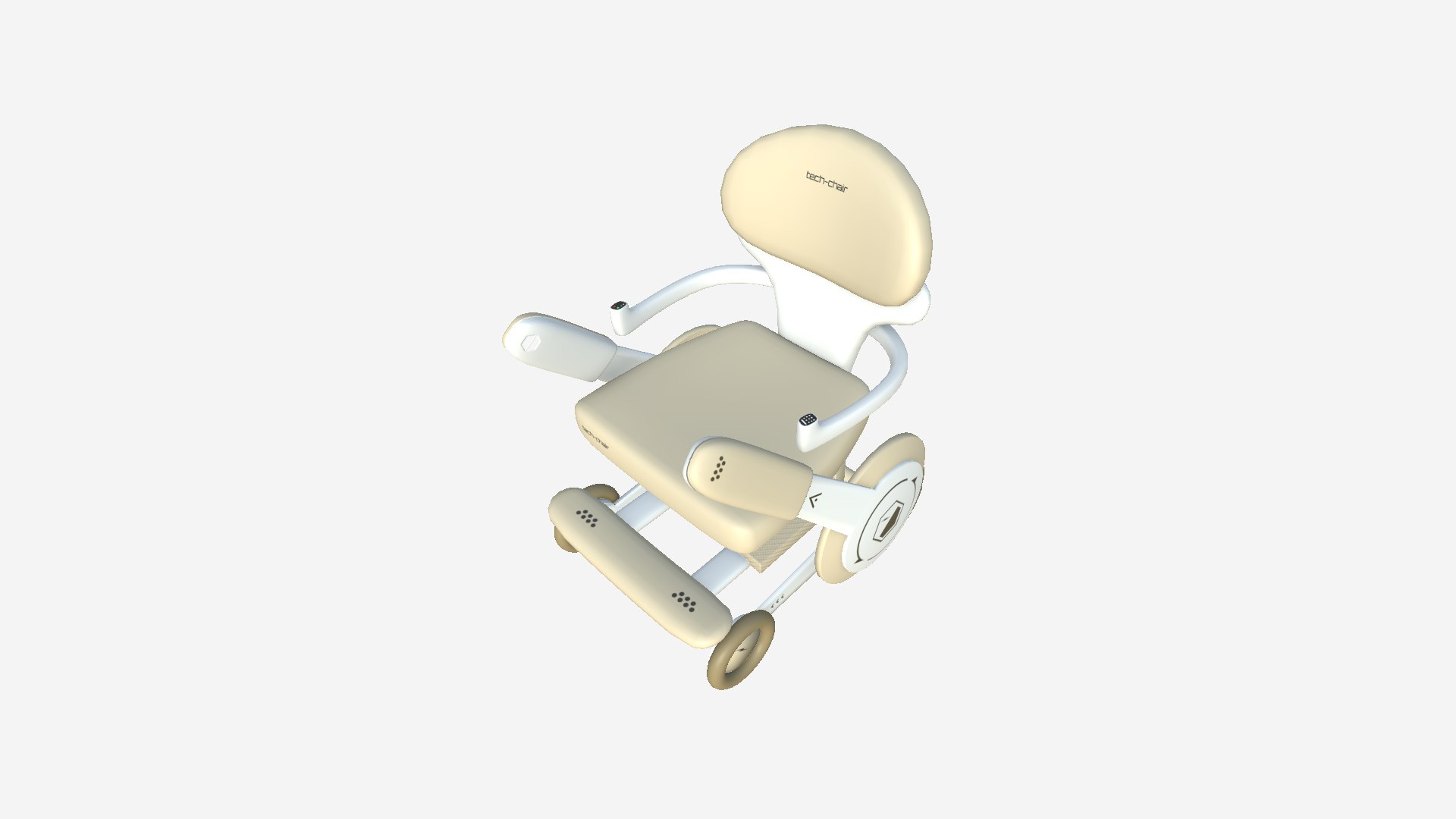 Tech Wheelchair B10 White Beige - Disability Character Design 3D Model ...