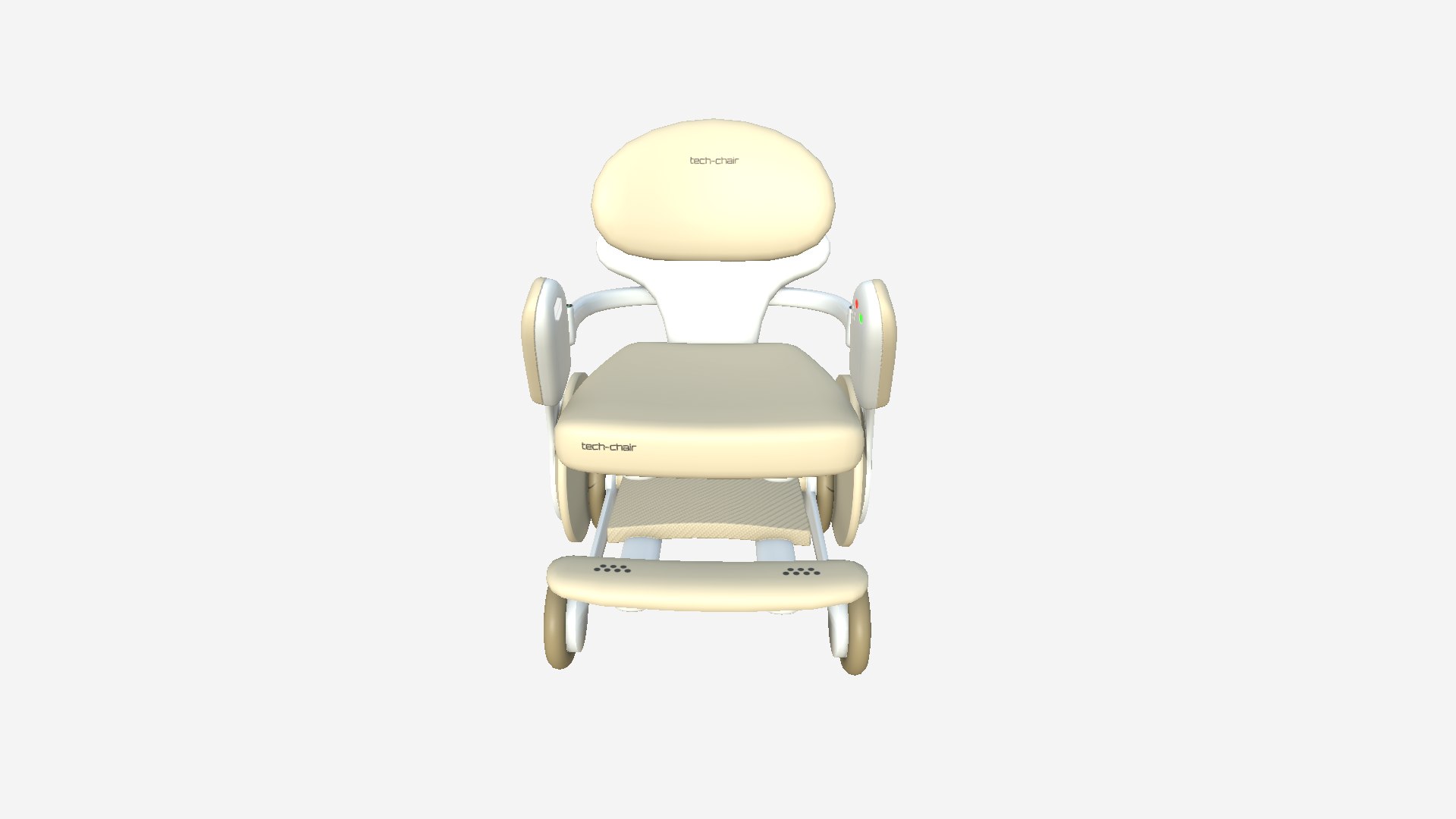 Tech Wheelchair B10 White Beige - Disability Character Design 3D Model ...