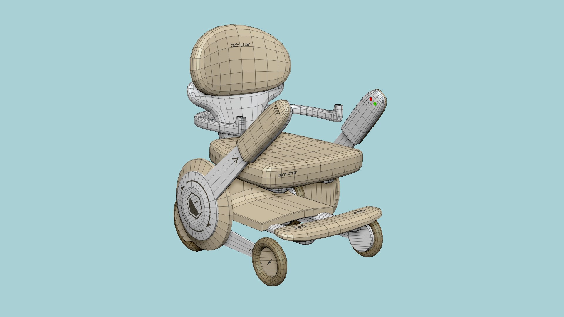 Tech Wheelchair B10 White Beige - Disability Character Design 3D Model ...