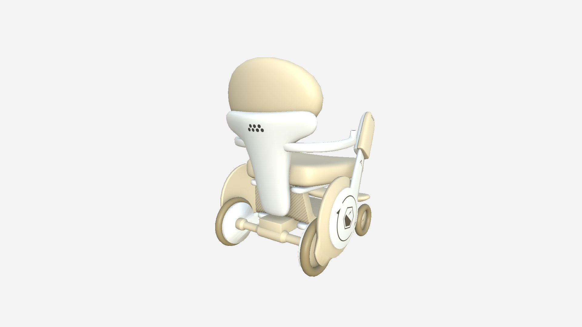 Tech Wheelchair B10 White Beige - Disability Character Design 3D Model ...