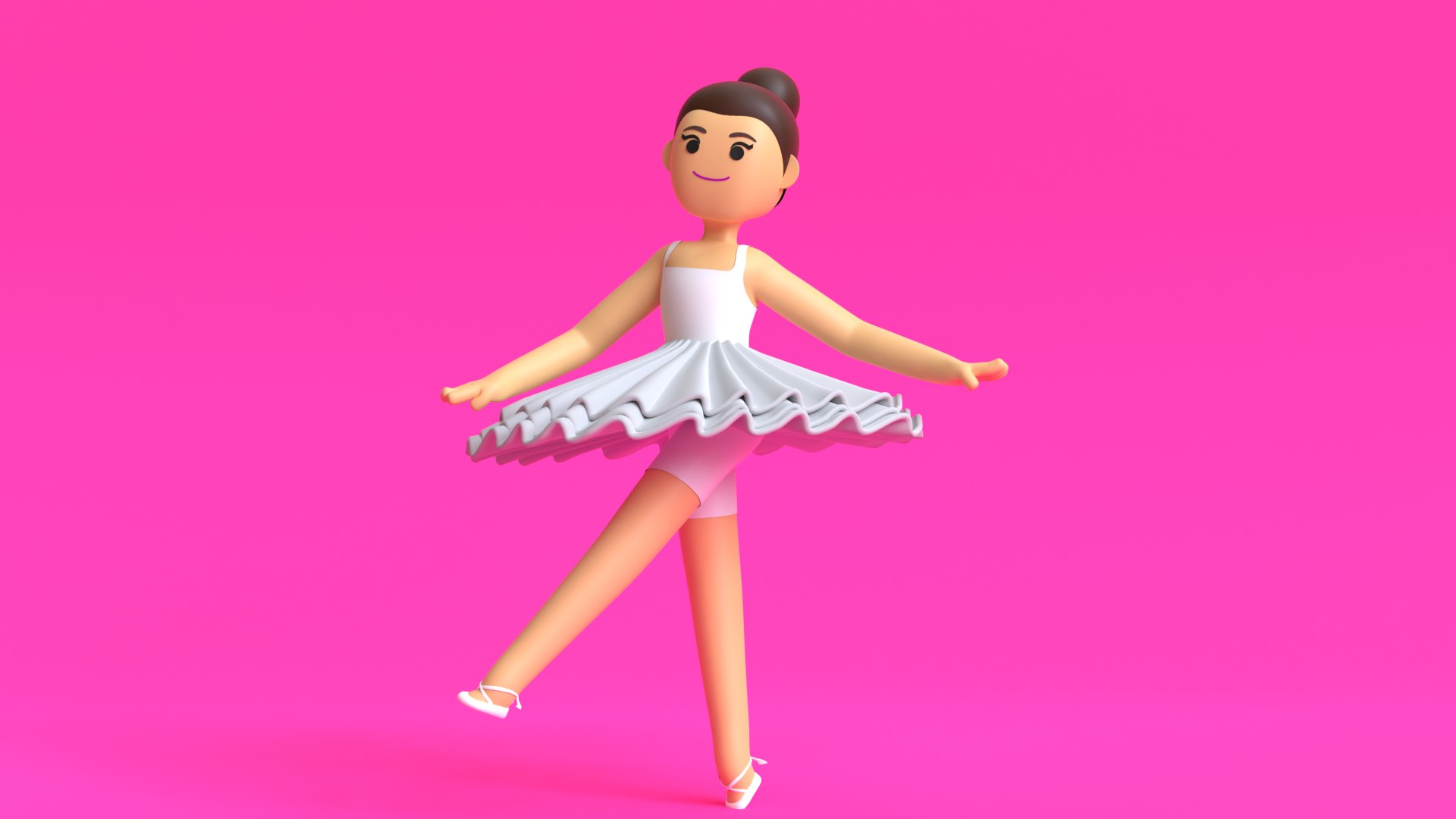 3D Minimal Ballet Dancer 3D Cartoon Character - TurboSquid 1794752