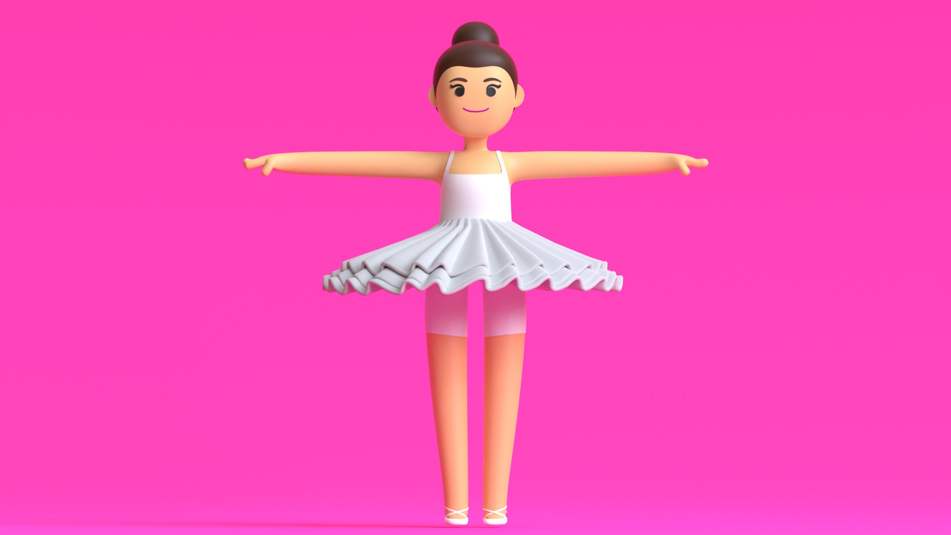 3D Minimal Ballet Dancer 3D Cartoon Character - TurboSquid 1794752