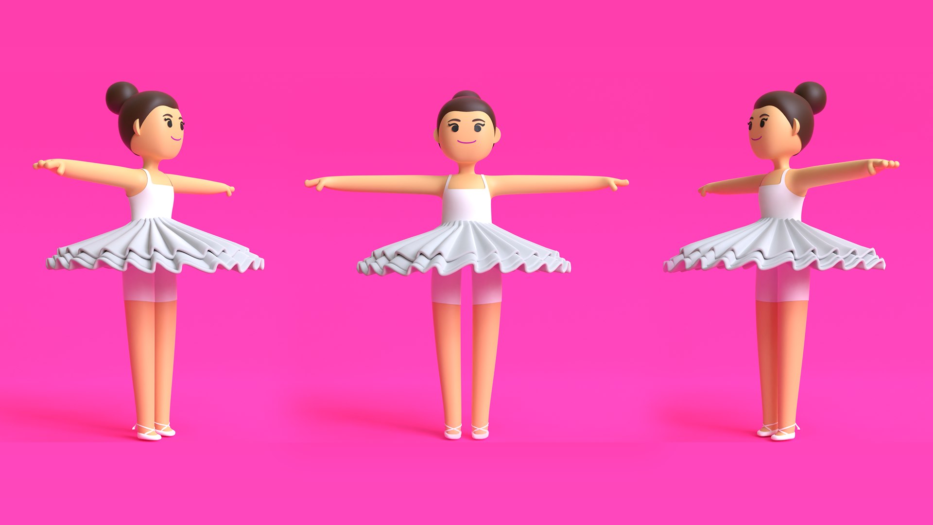 3D Minimal Ballet Dancer 3D Cartoon Character - TurboSquid 1794752