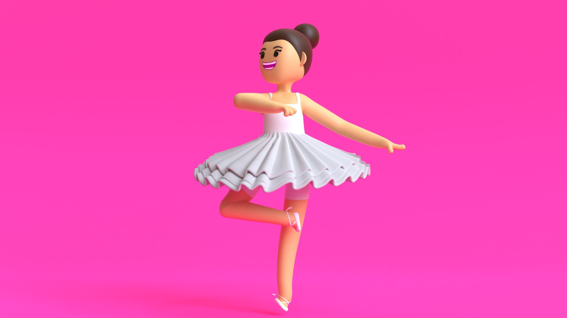 3D Minimal Ballet Dancer 3D Cartoon Character - TurboSquid 1794752