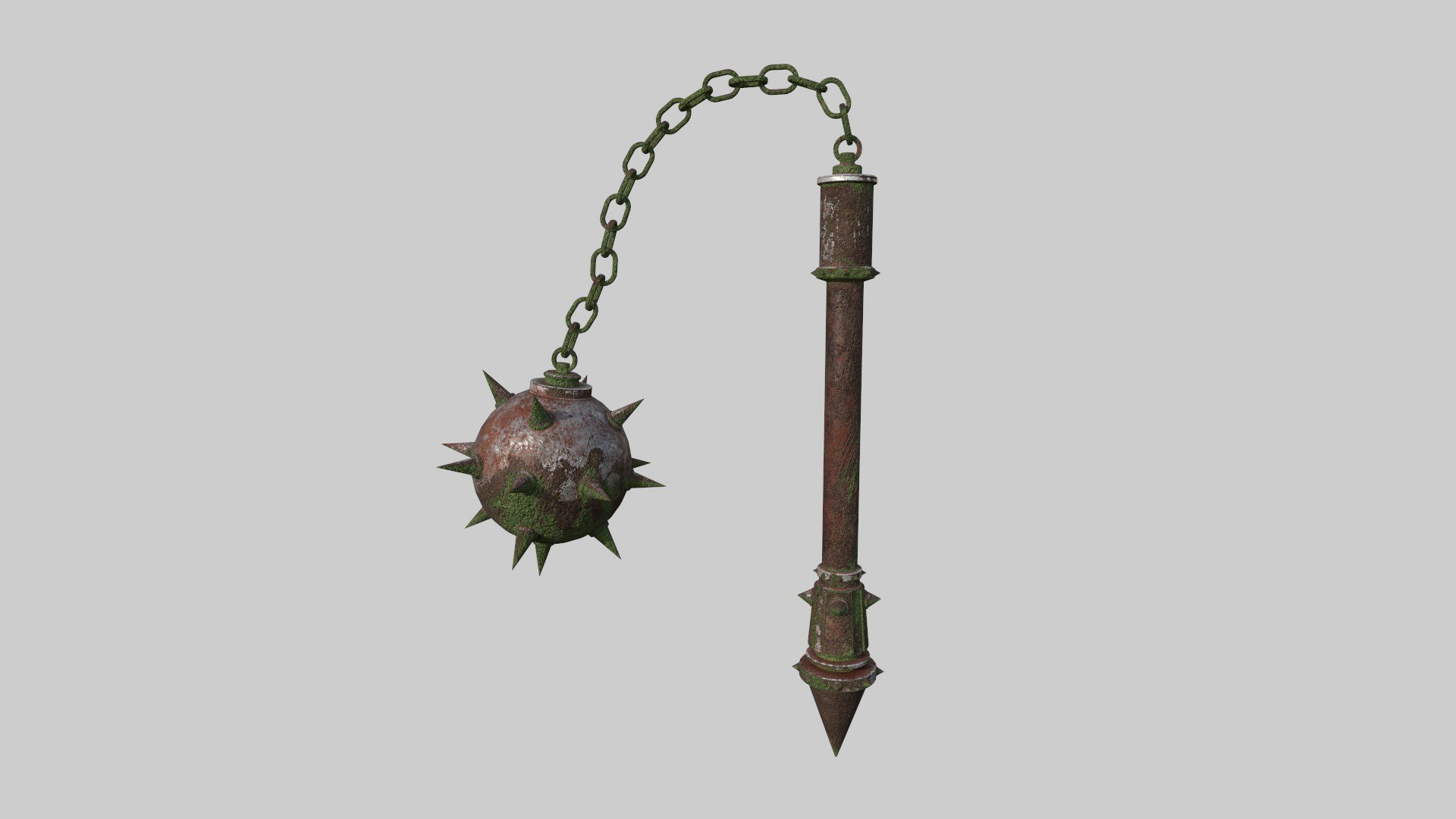 3D Medieval Flail 01 Earth - Character Fantasy Weaponry Model ...