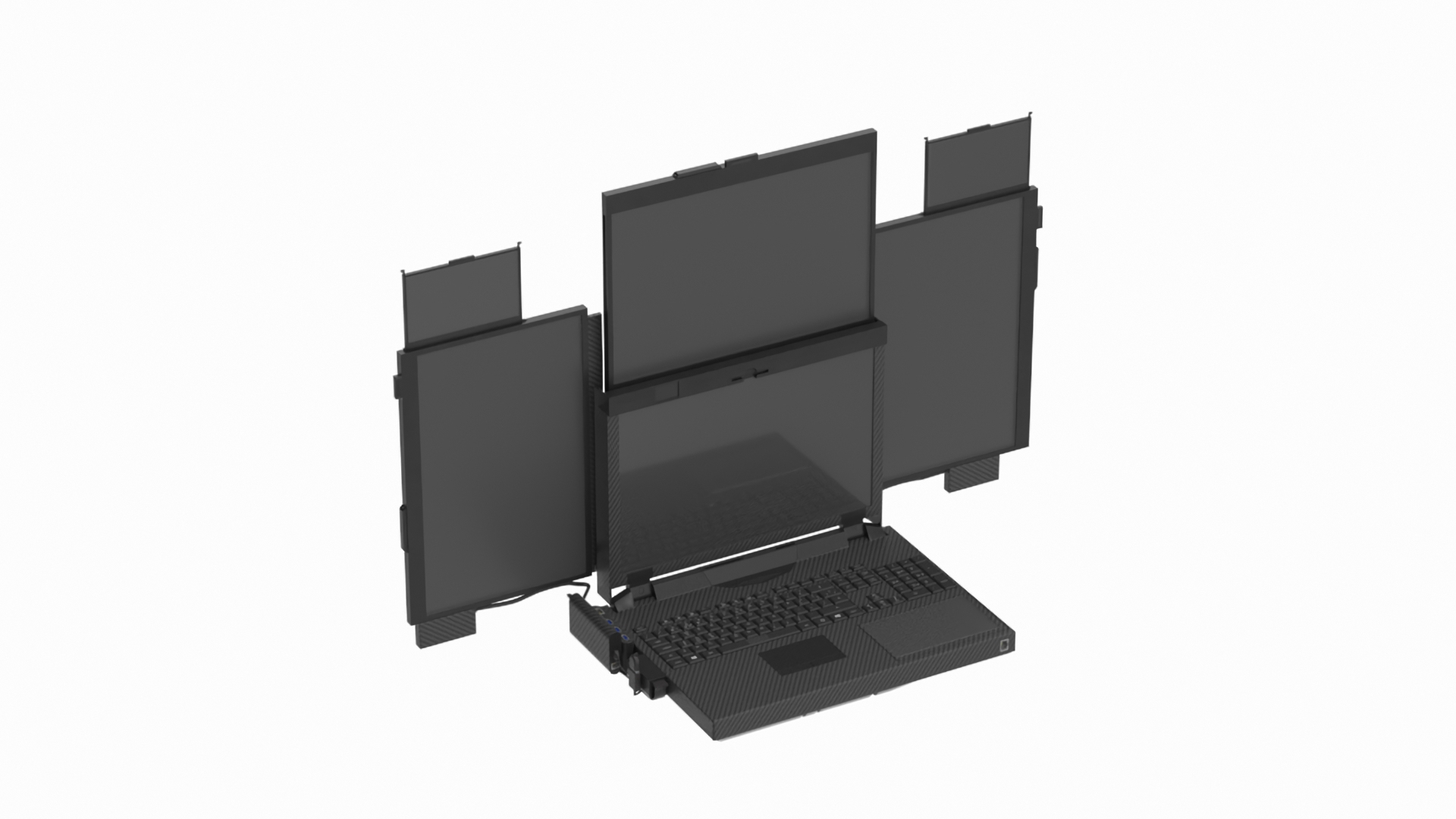 Professional Laptop With 7 Screens Rigged 3D Model - TurboSquid 2237760