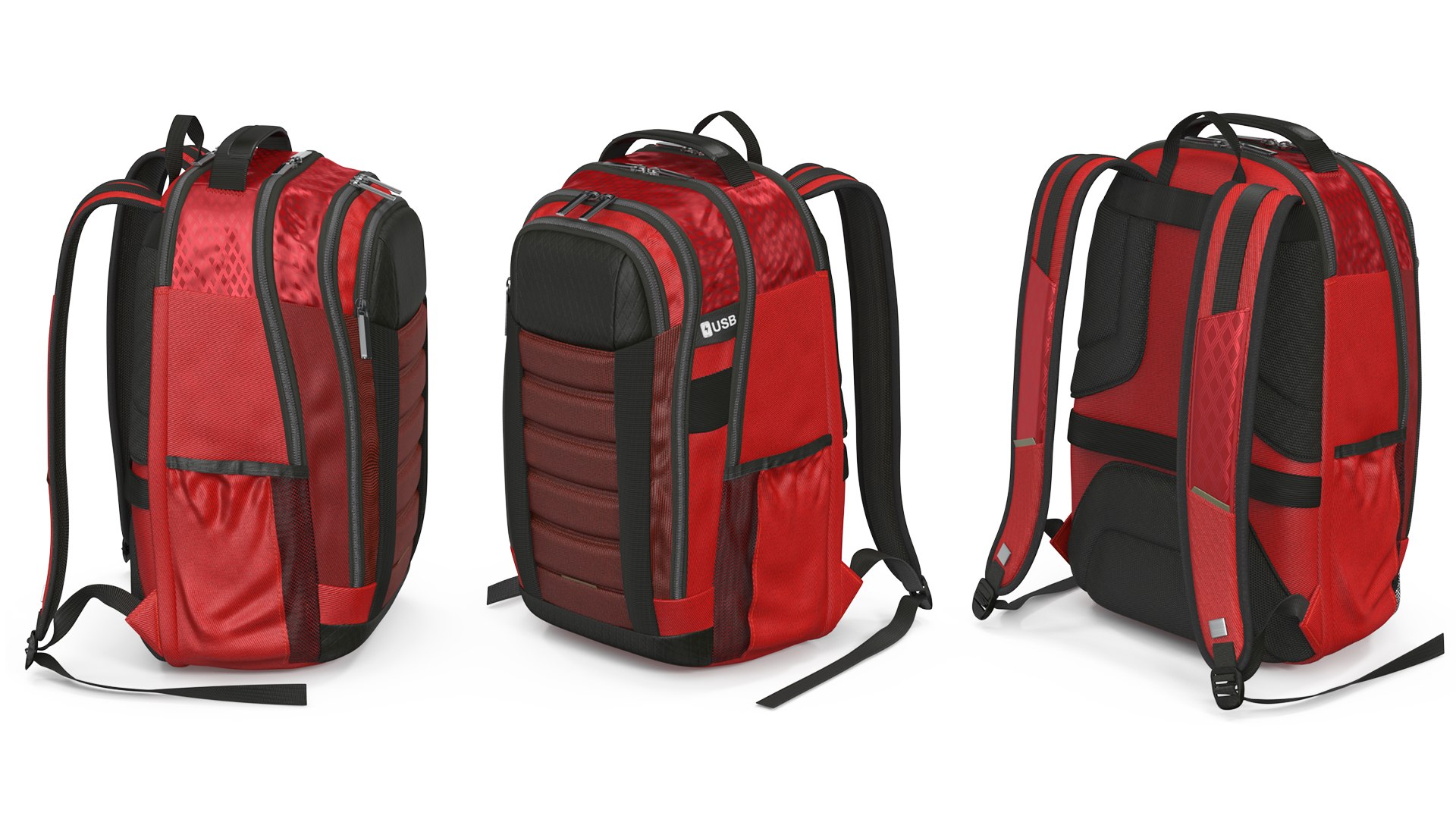 3D Travel Laptop Backpack Bag With USB Charger Port - TurboSquid 2113225