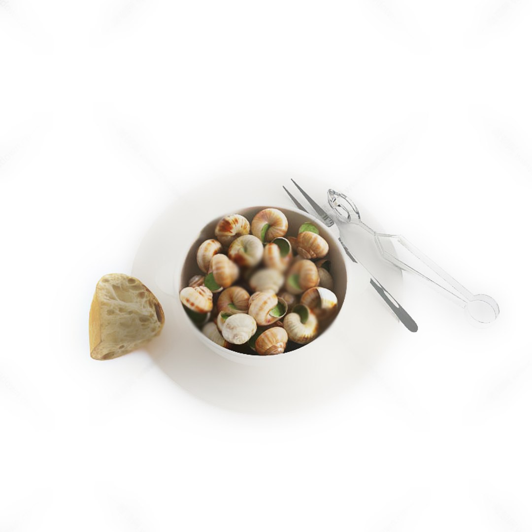 modelo 3d Concha campo concha pan concha plato tenedor - TurboSquid 1795474