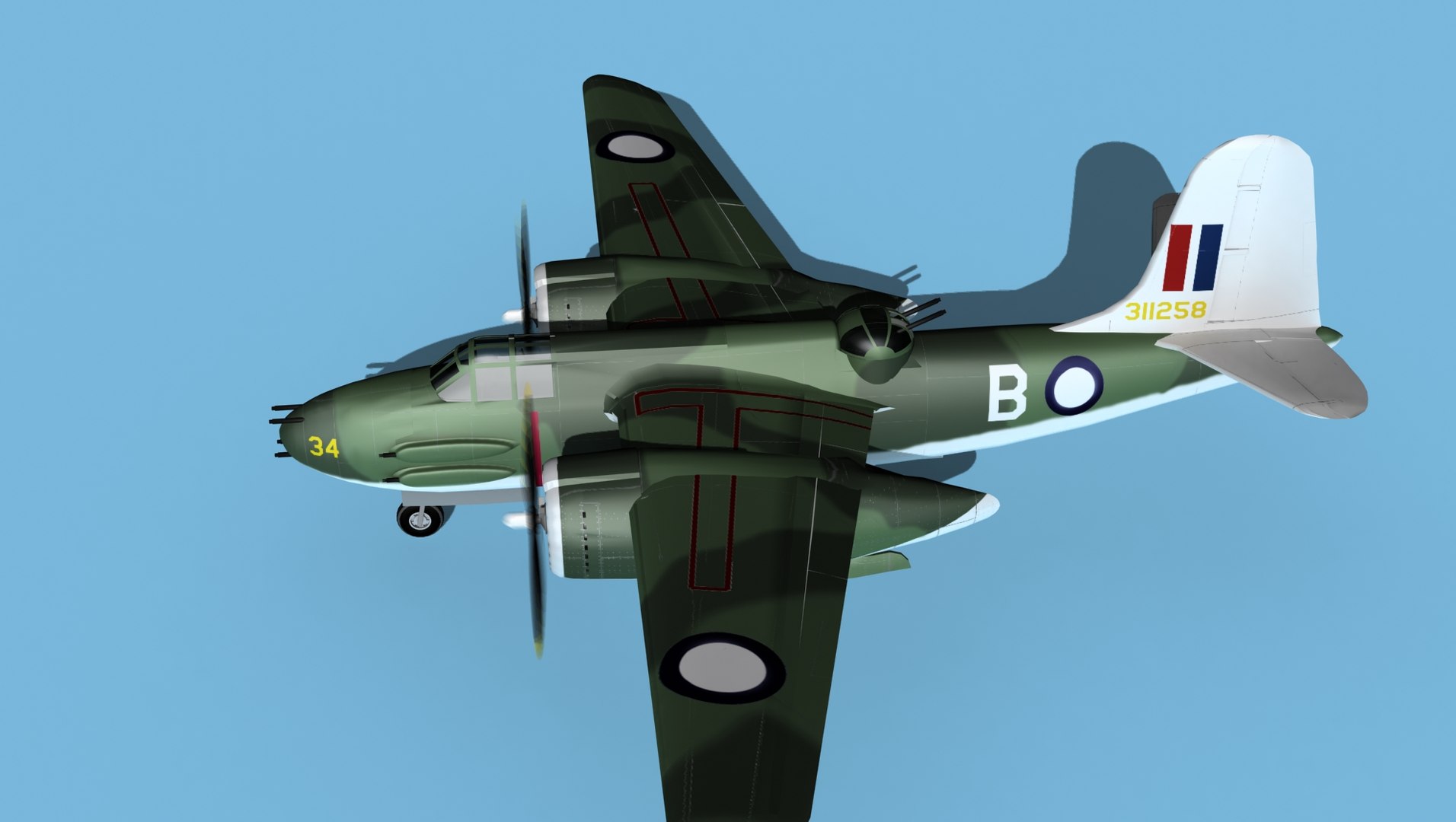 3D model Douglas DB-7 Boston Mk III V04 RNZAF - TurboSquid 1917754