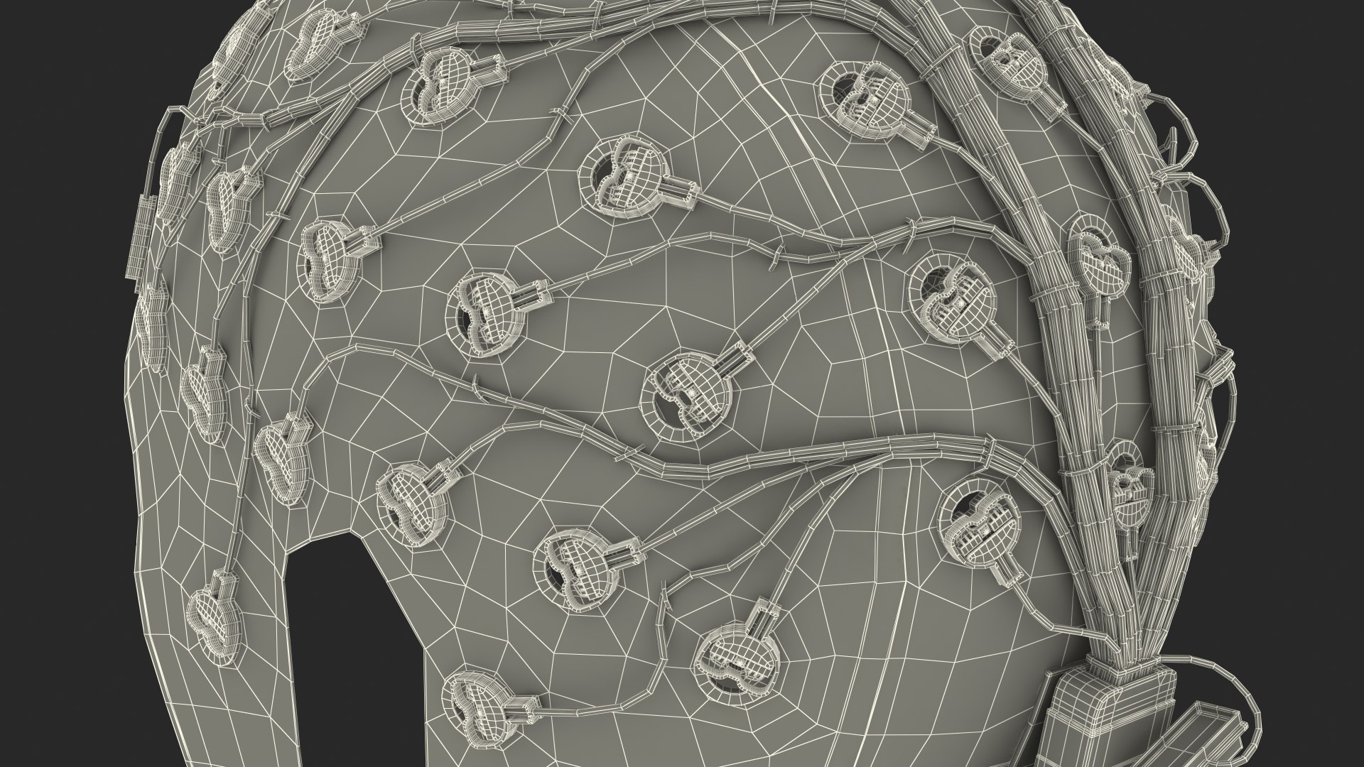 3D EEG Recording Cap Black - TurboSquid 2137737