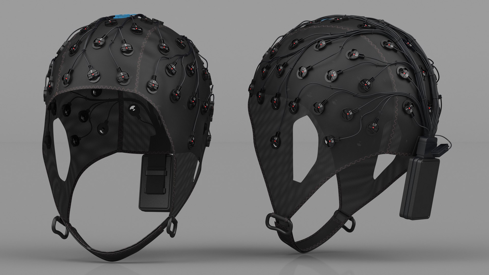 3D EEG Recording Cap Black - TurboSquid 2137737