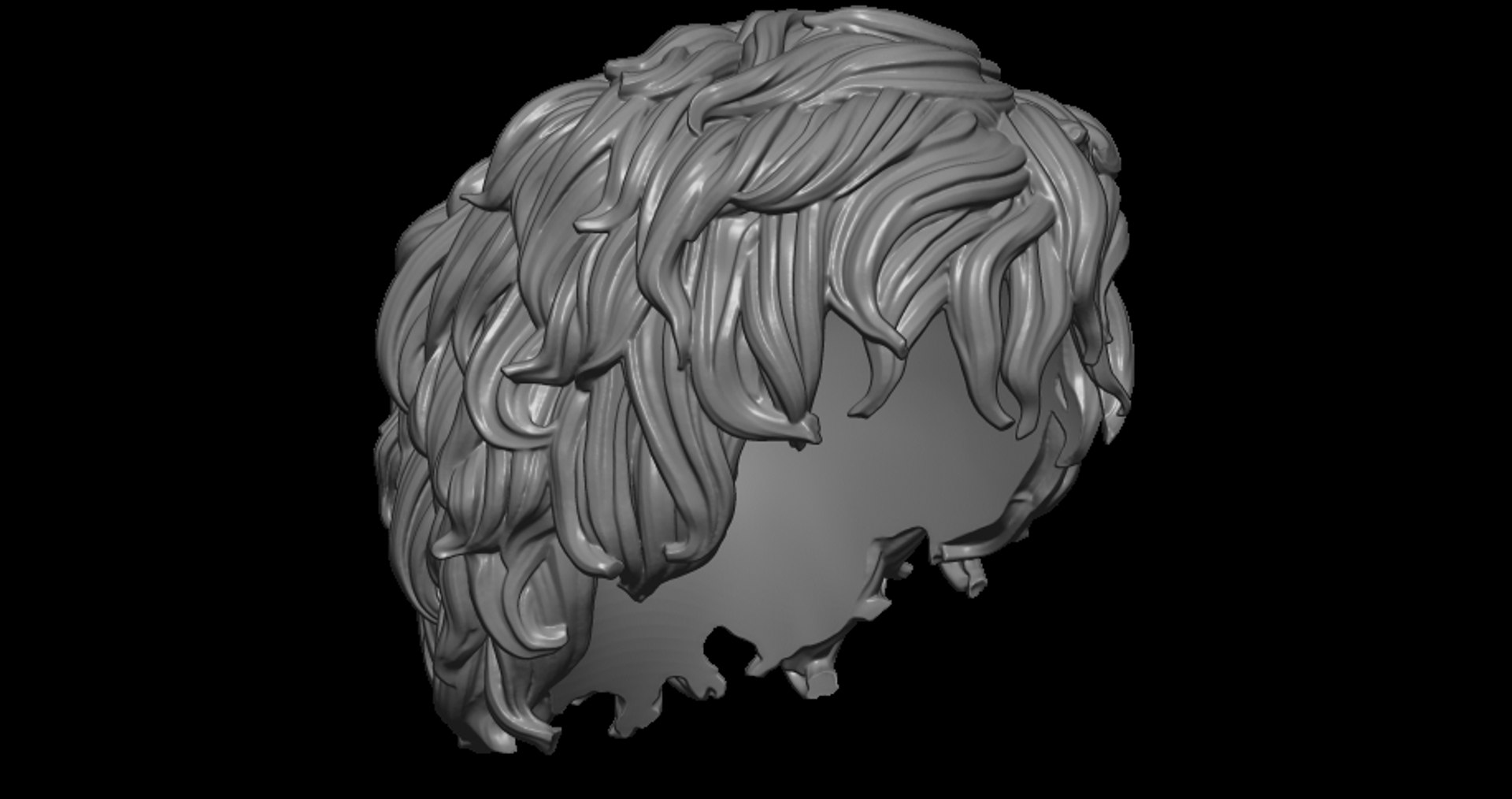 Curly Hair 3D Model - TurboSquid 1655411