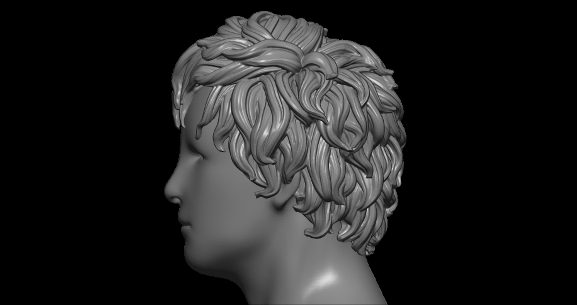 Curly Hair 3D Model - TurboSquid 1655411