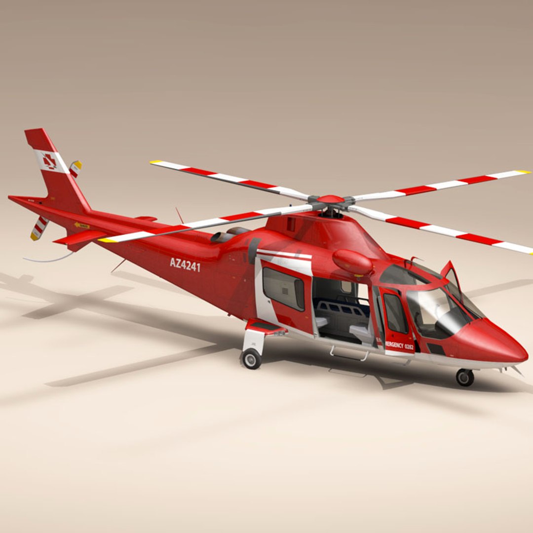 Aw109 Air Ambulance Rescue Helicopter 3d Obj