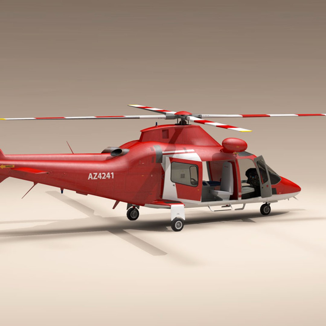 Aw109 Air Ambulance Rescue Helicopter 3d Obj